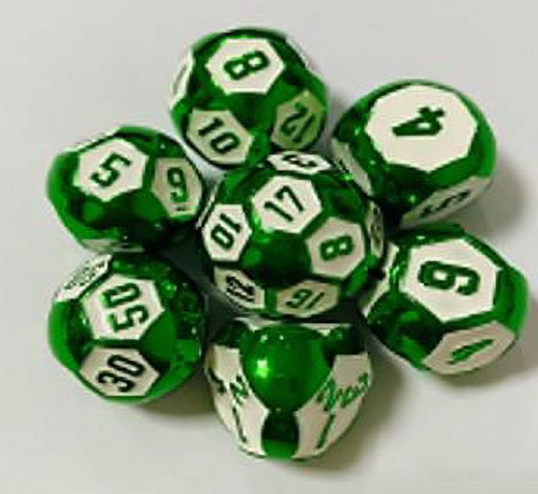 Galactic Dice Premium Dice Sets - Ball Dice Green & White (Ver 3) Set ...