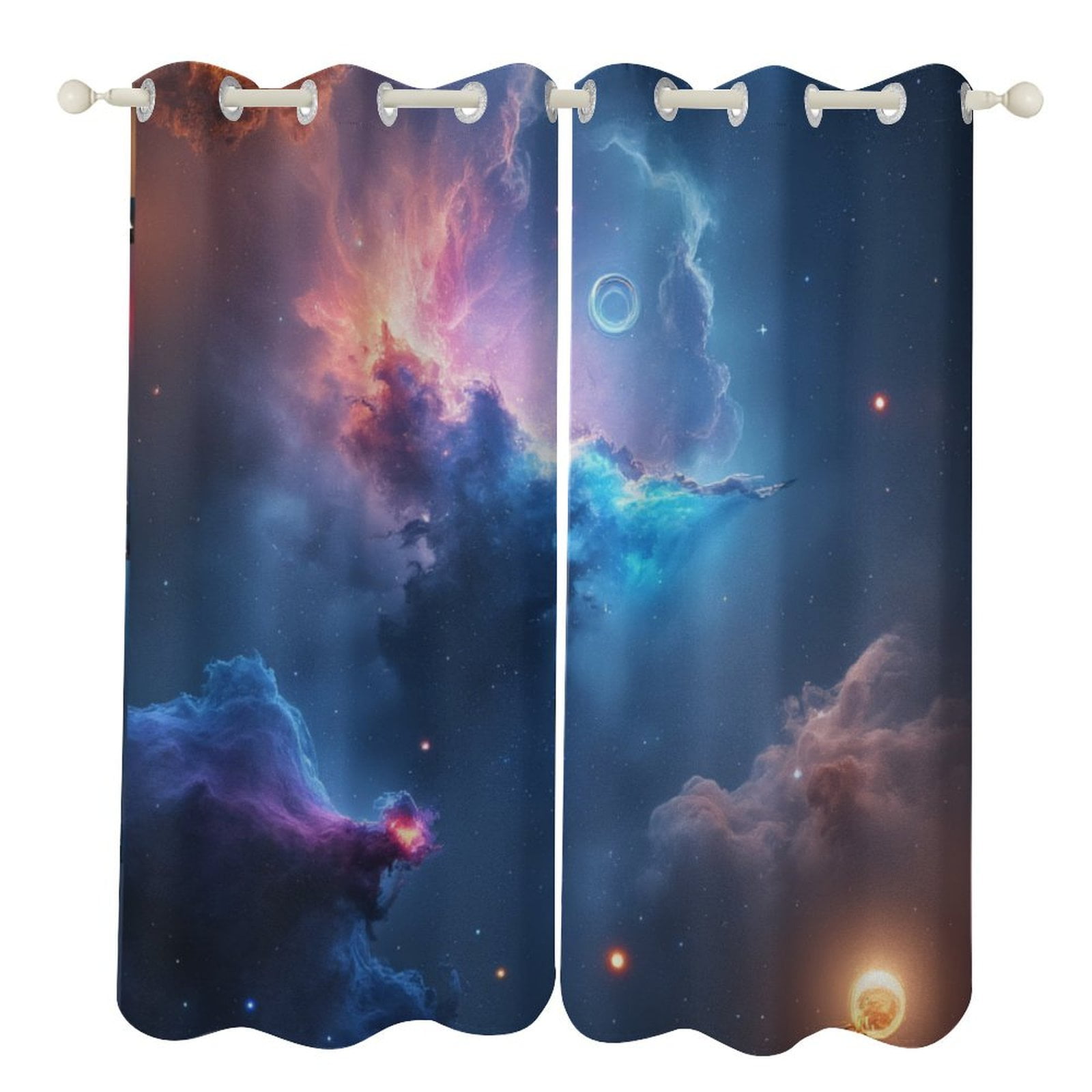Galactic Nebula Dream Blackout Window Curtains for Bedroom Living Room Kicthen High Shading 2 ...