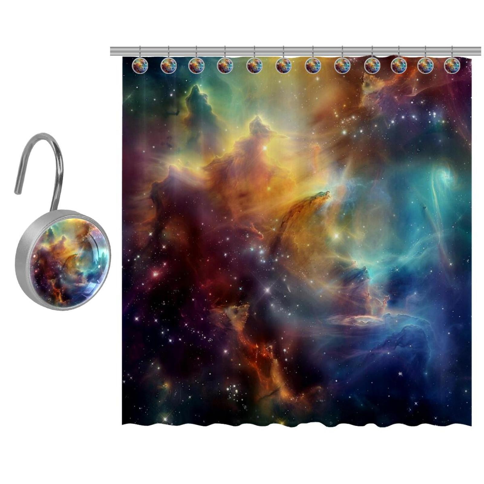 Galactic Nebula Starscape2 Shower Curtain Set for Bathroom - Walmart.com