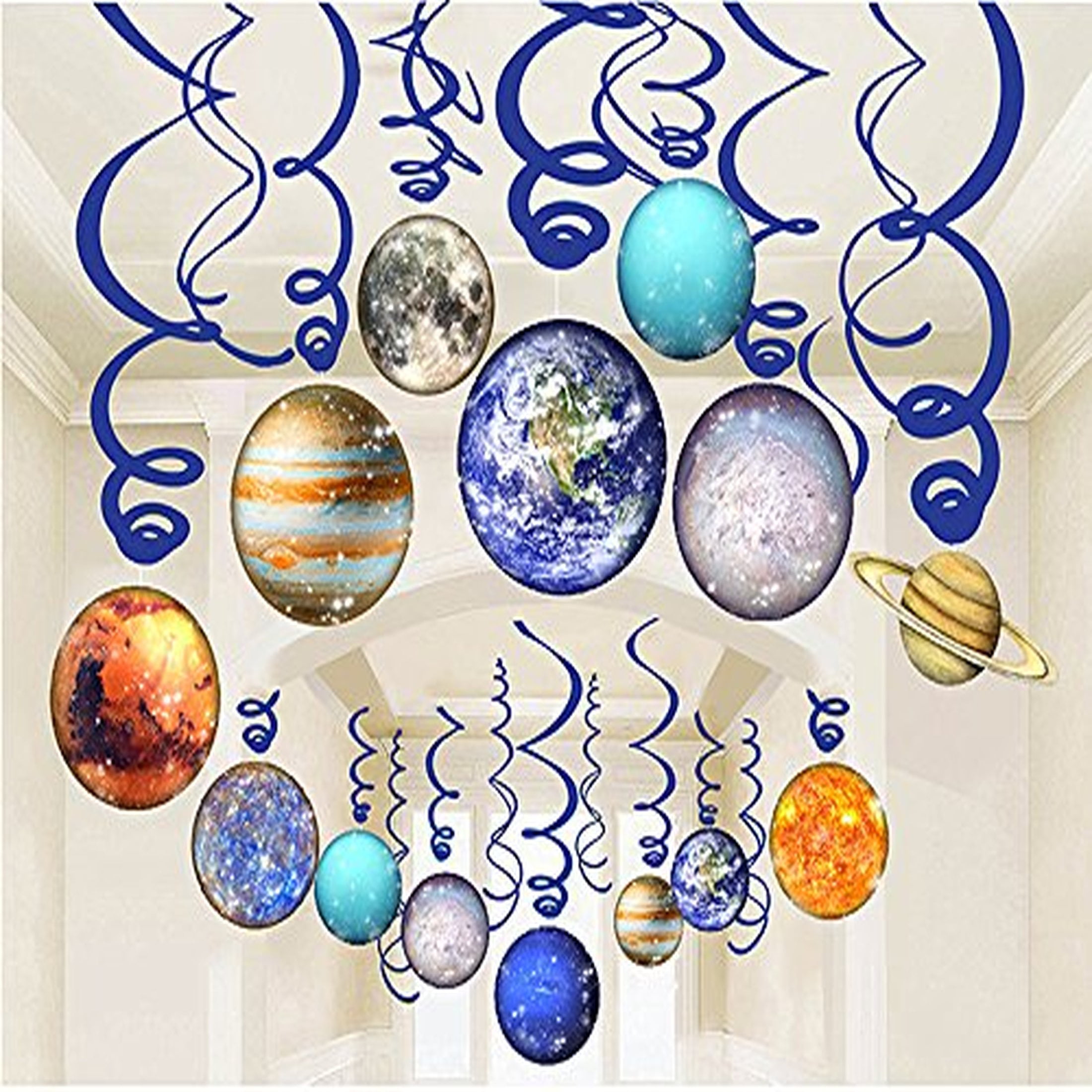 Galactic Orbit Party Pack - Solar System Decor Set with Hanging Planets ...