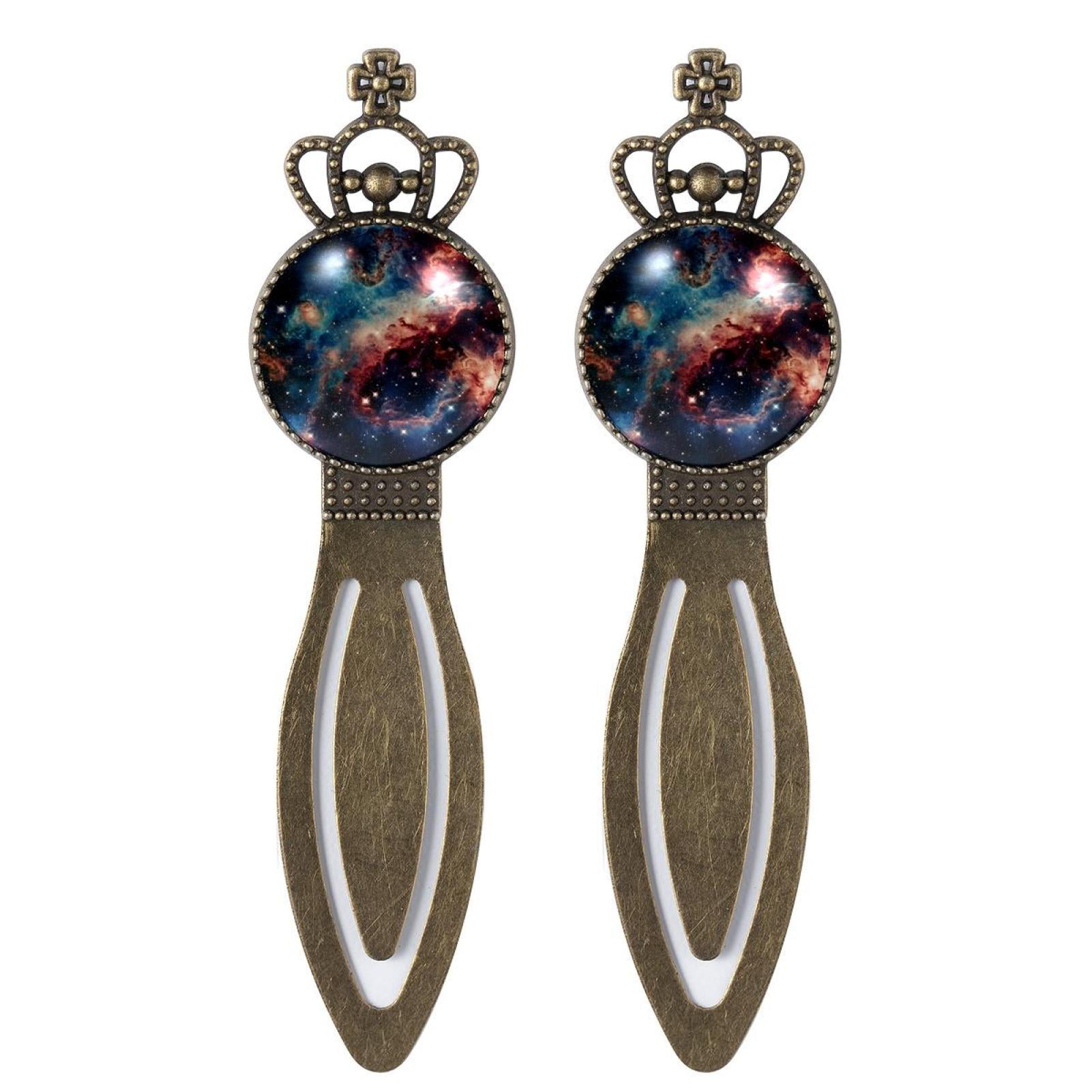 Galactic Planet Book Accessories: Vintage Copper Crown-Shaped Bookmarks ...