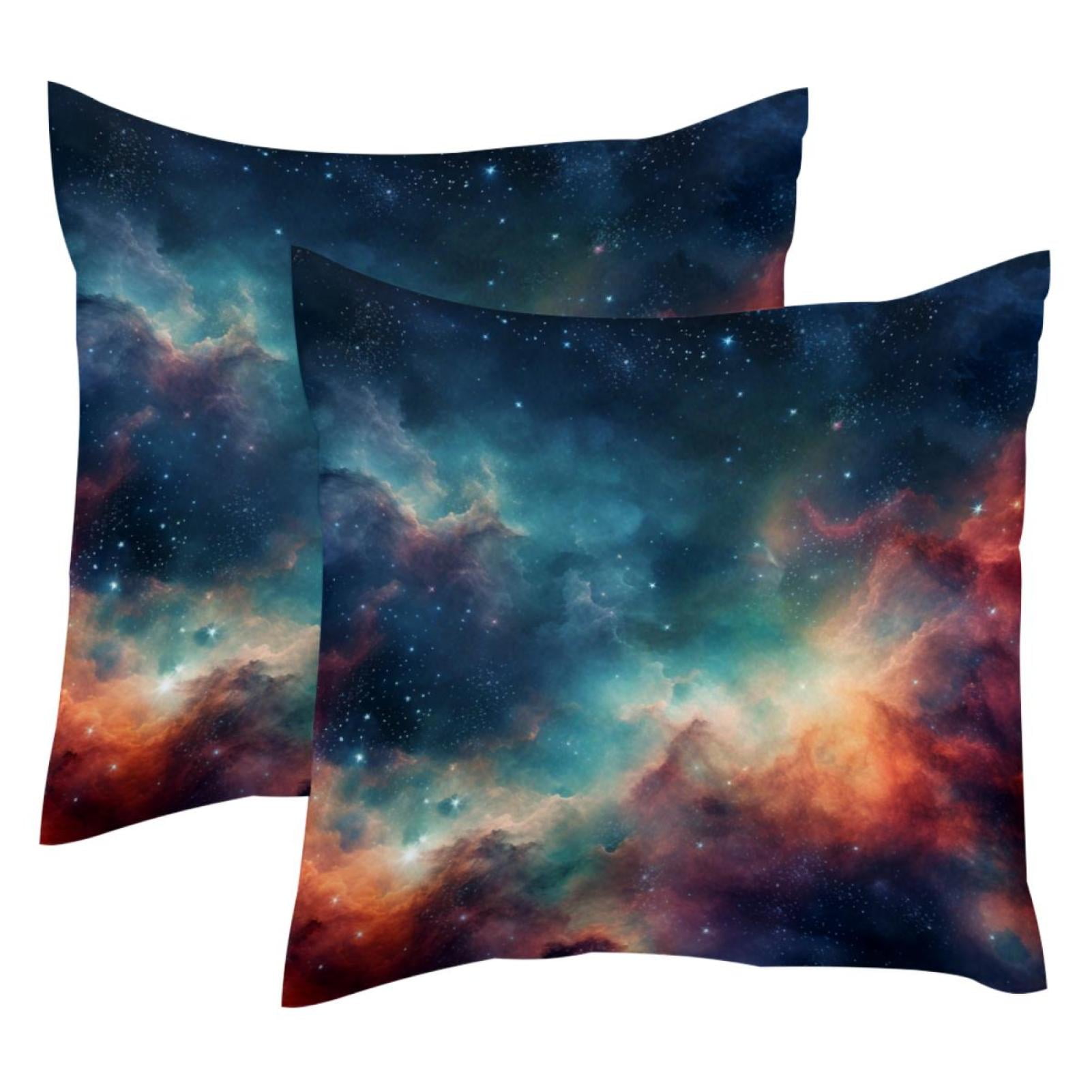 Galactic Planet Printed Square 2PC Cushion Pillow Throw Cover Sofa Home ...
