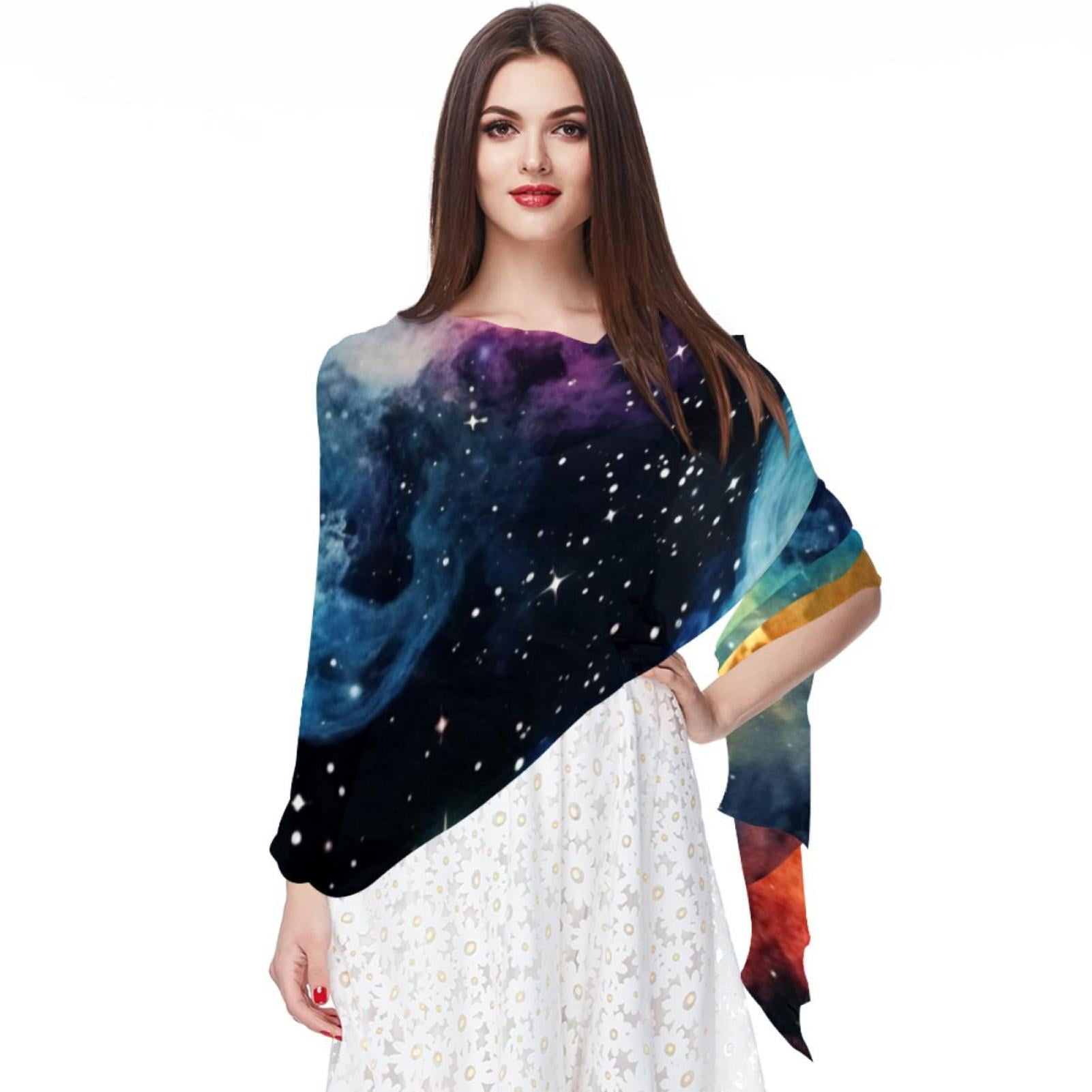 Galactic Planet Translucent Chiffon Yarn Silk Scarf - Light Breathable ...