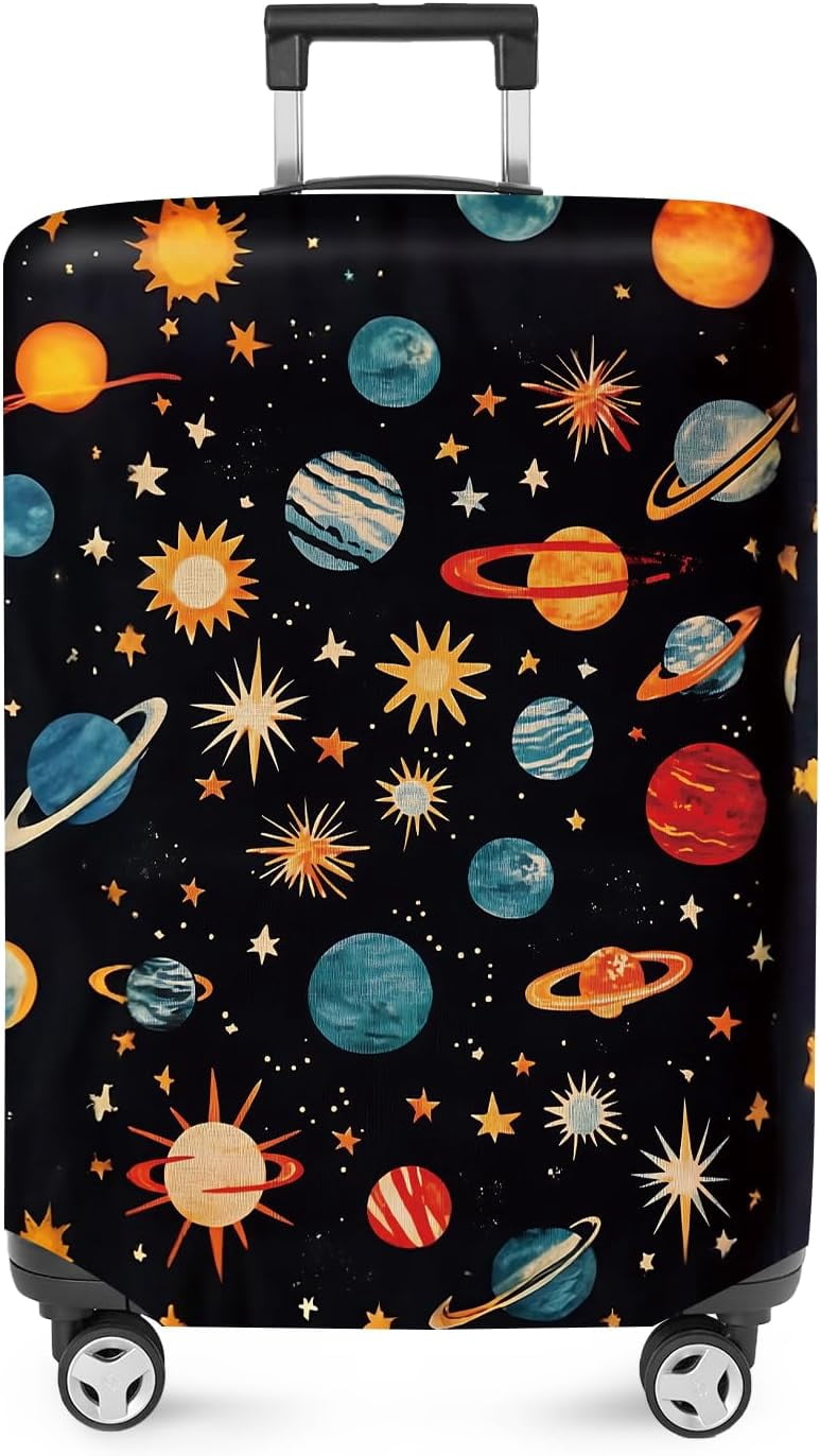 Galactic Planets Luggage Cover, Cosmic Planets & Stars Design ...