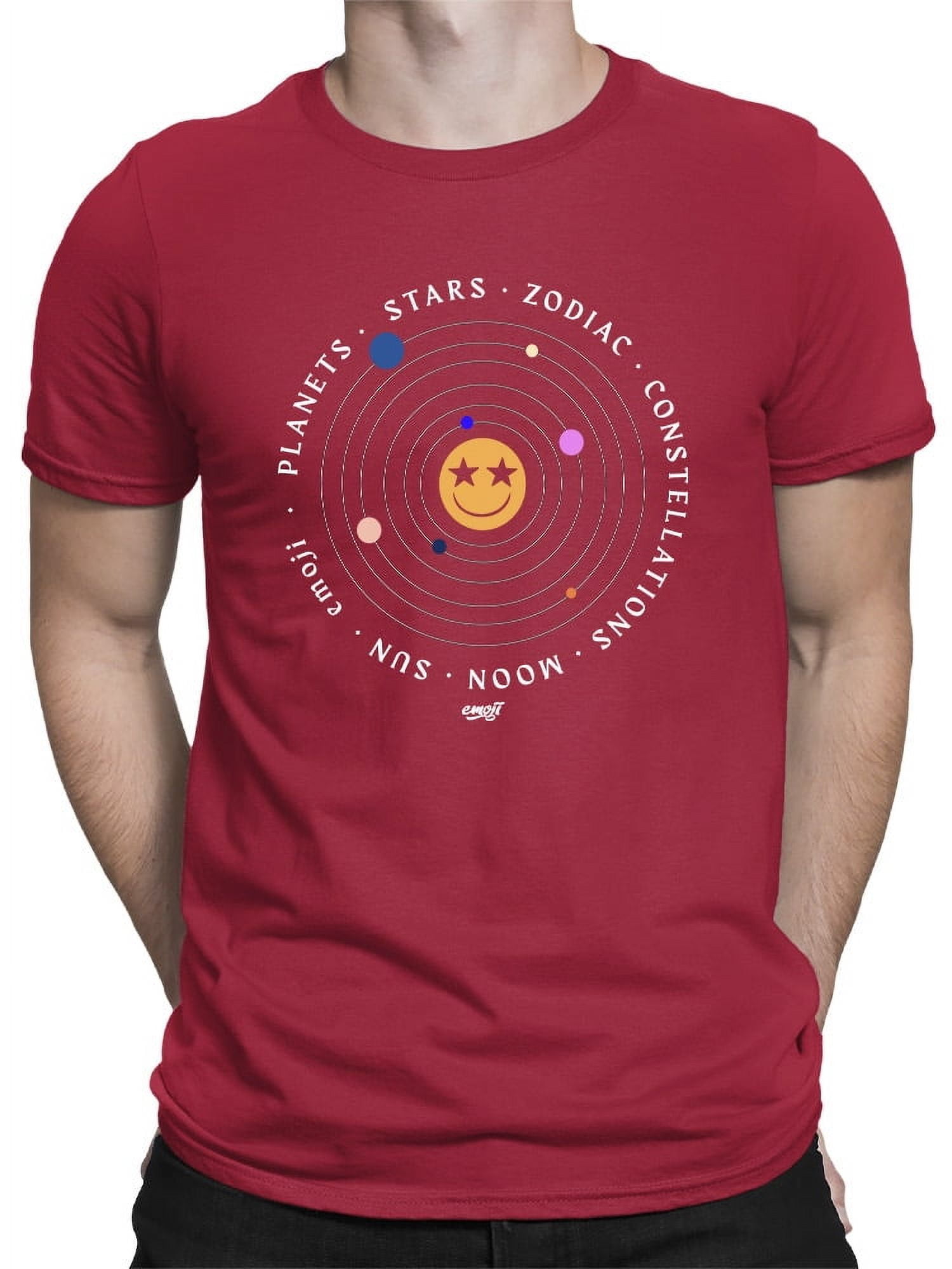 Galactic Smiley - Cosmic Orbit Emoji Graphic Men's T-shirt - Walmart.com