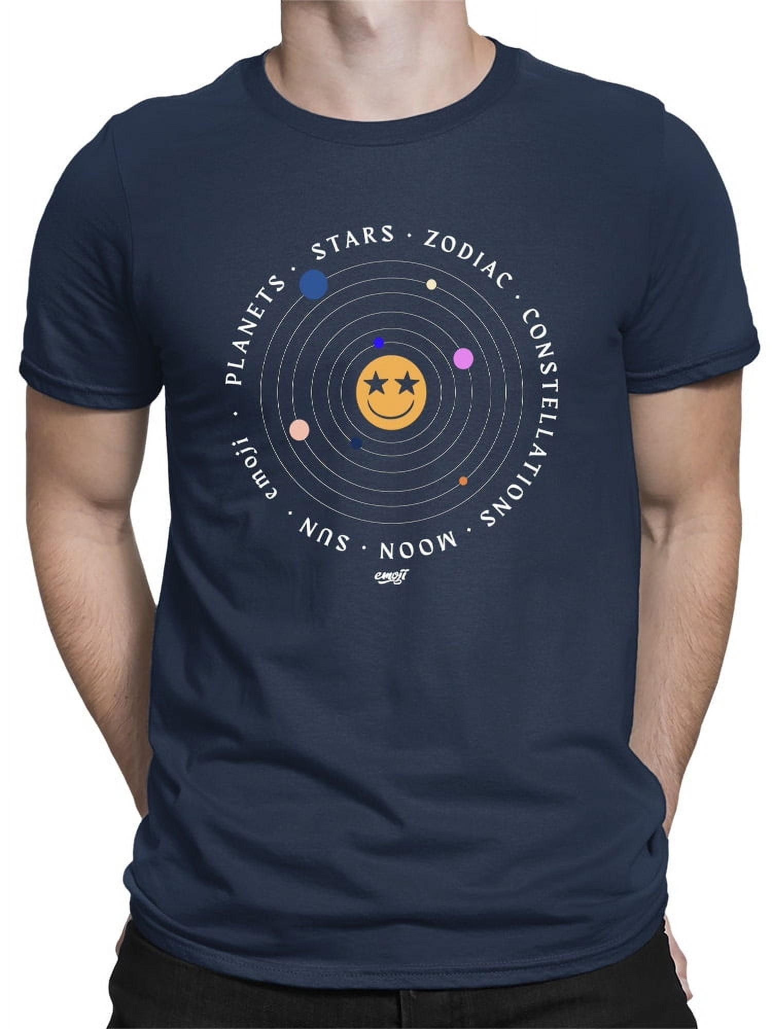 Galactic Smiley - Cosmic Orbit Emoji Graphic Men's T-shirt - Walmart.com