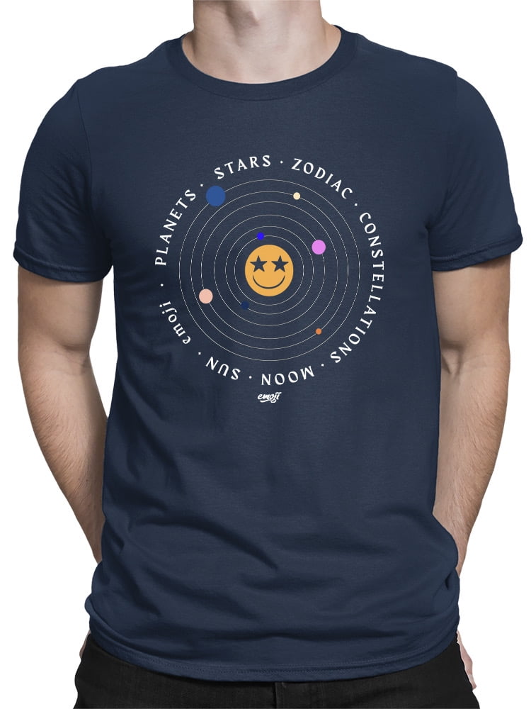 Galactic Smiley - Cosmic Orbit Emoji Graphic Men's T-shirt - Walmart.com