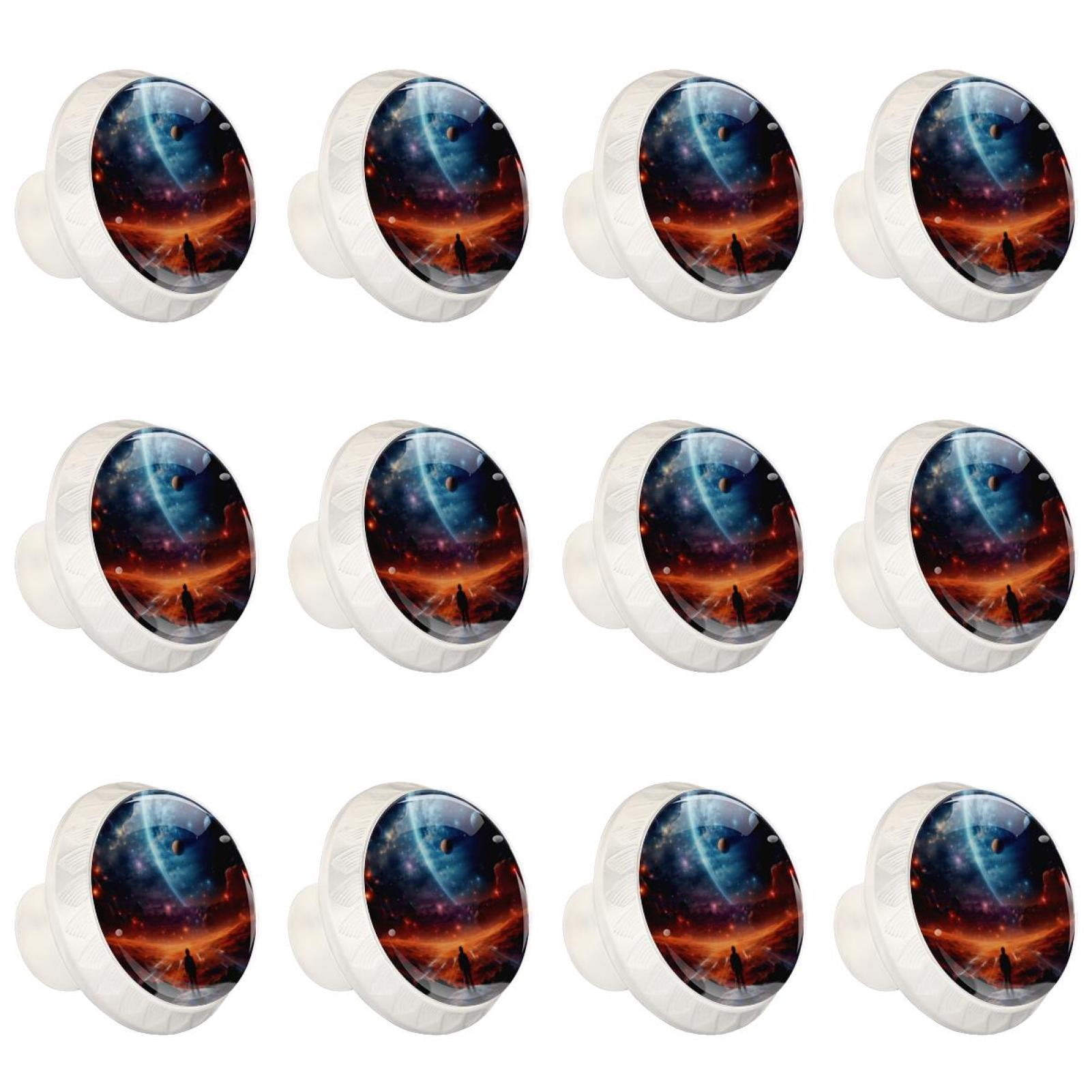 Galactic Space 12 Pcs White Round Drawer Pulls with Screws,ABS and ...