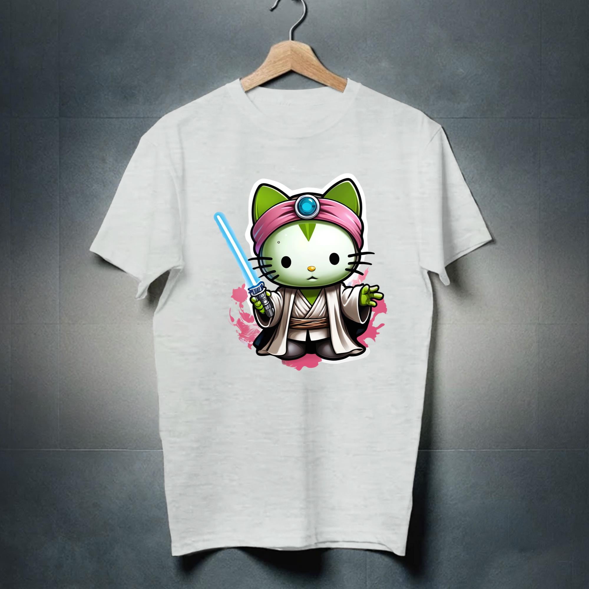 Galactic Space Cat Shirt, Cute Jedi Kitty Parody Graphic Tee, Sci-Fi ...