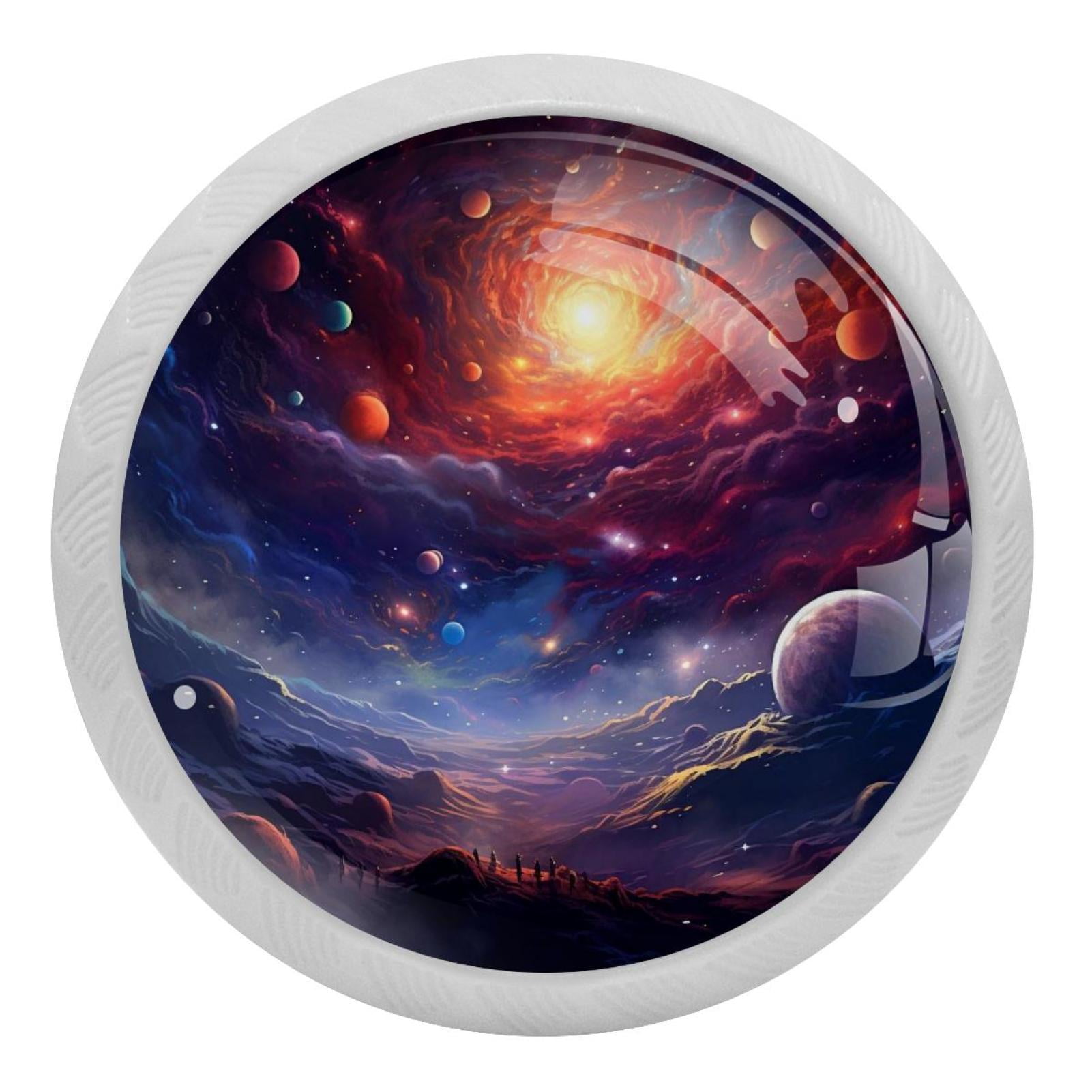 Galactic Space Glow-in-the-Dark Fluorescent Drawer Pulls 4-Pack with ...