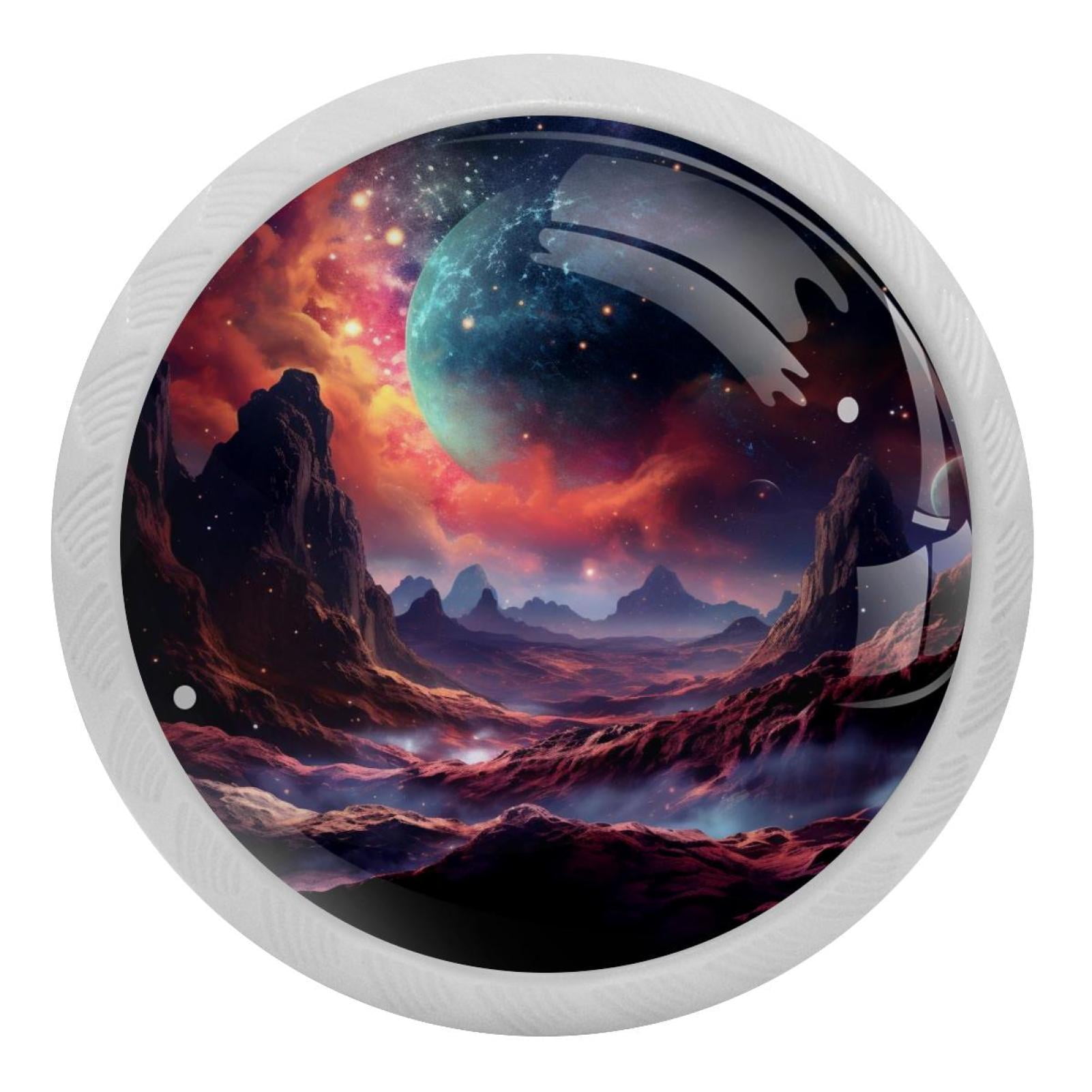 Galactic Space Glow-in-the-Dark Fluorescent Drawer Pulls - Round 4-Pack ...