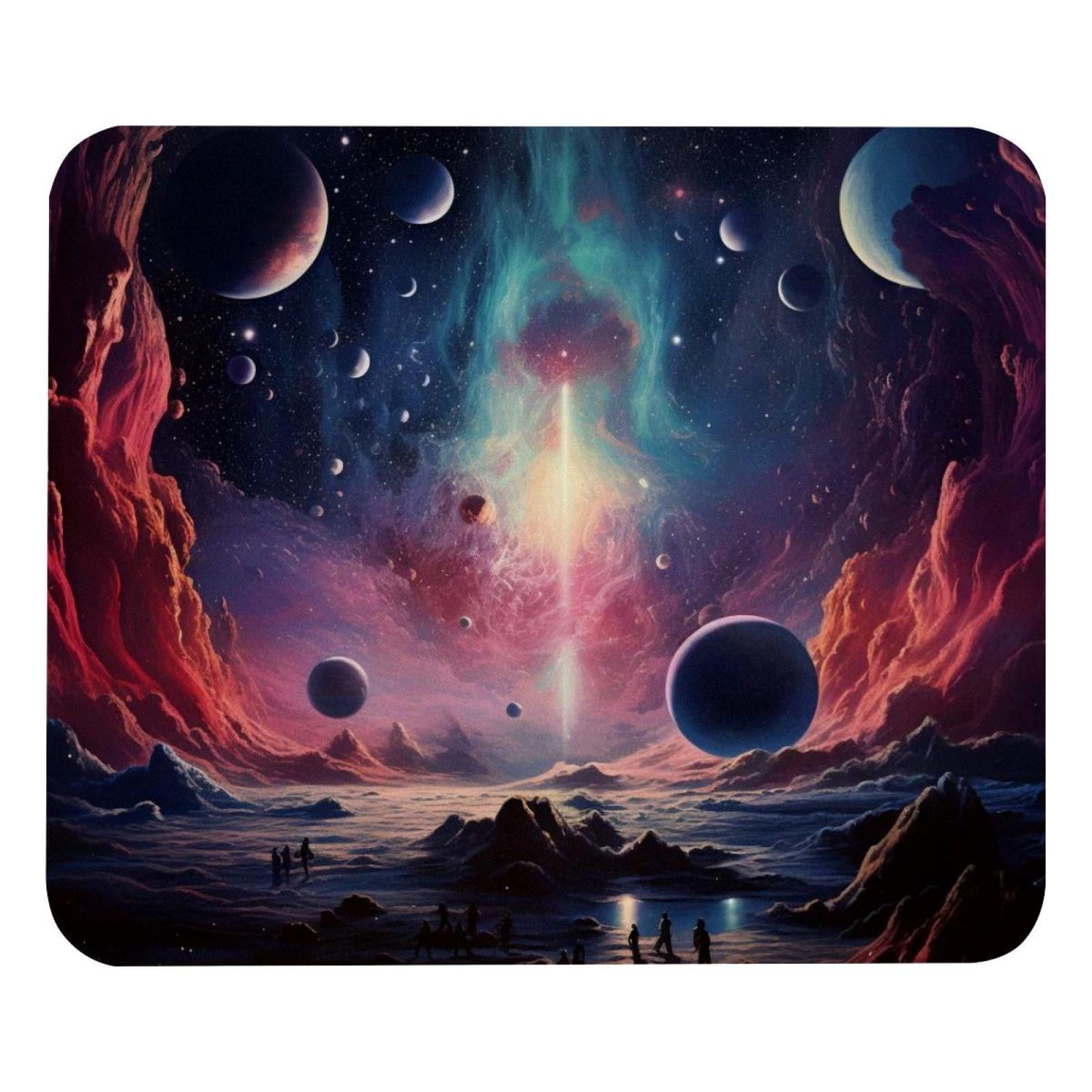 Galactic Space Pattern Mousepad Square Thickness 2mm Desk Mat Office ...