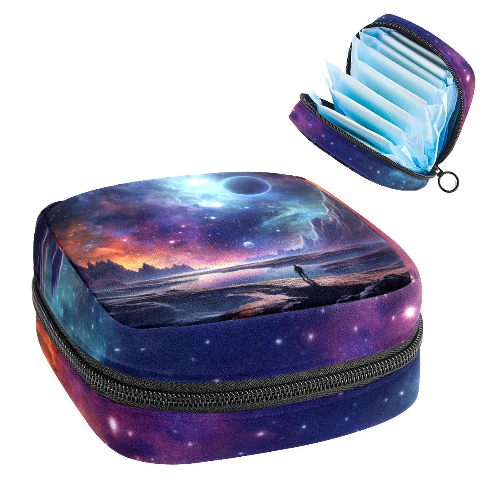 Galactic Space Sanitary Napkin Bag Pouch with Zipper, Period Purse ...
