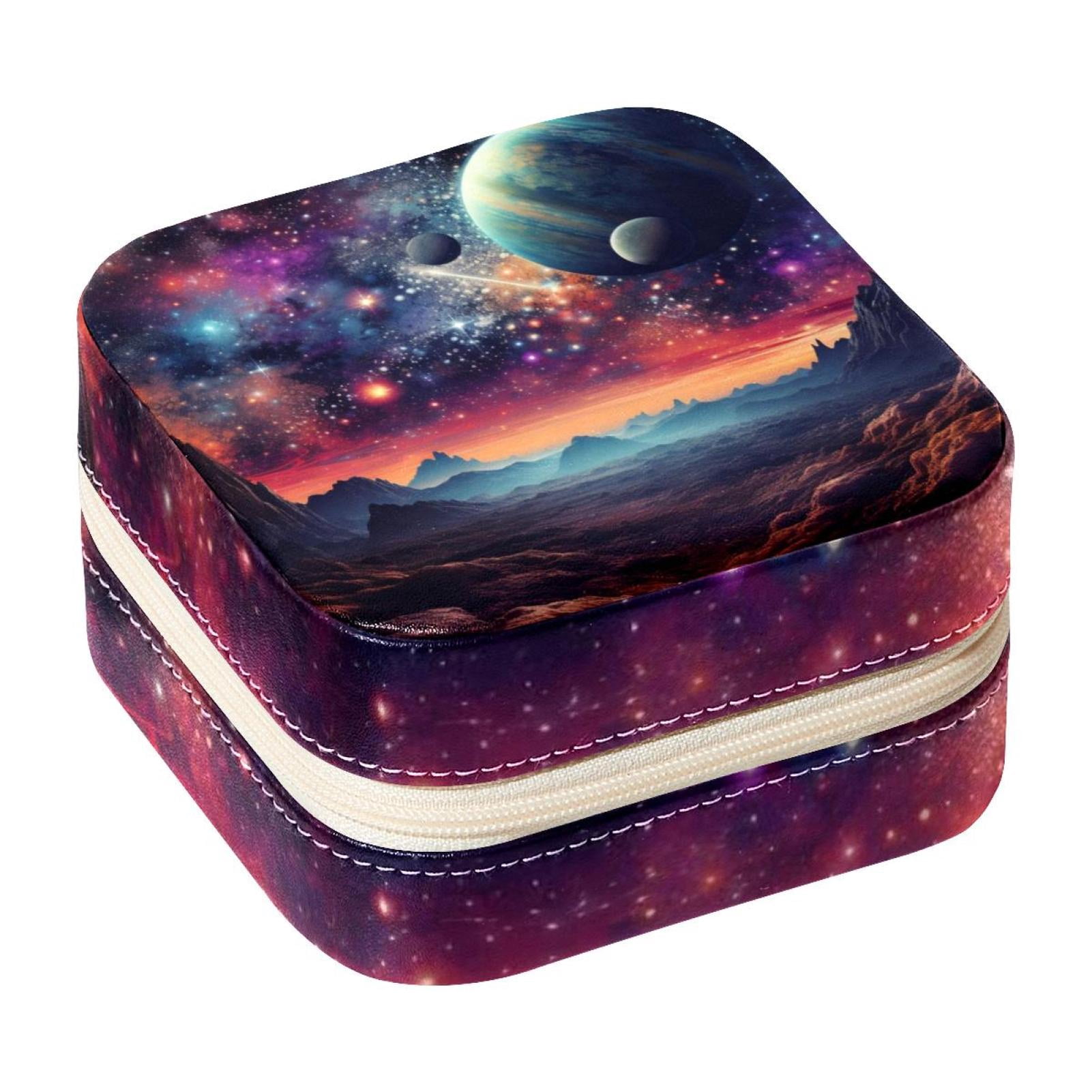 Galactic Space Travel Portable Square Jewelry Box Earring Organizer ...