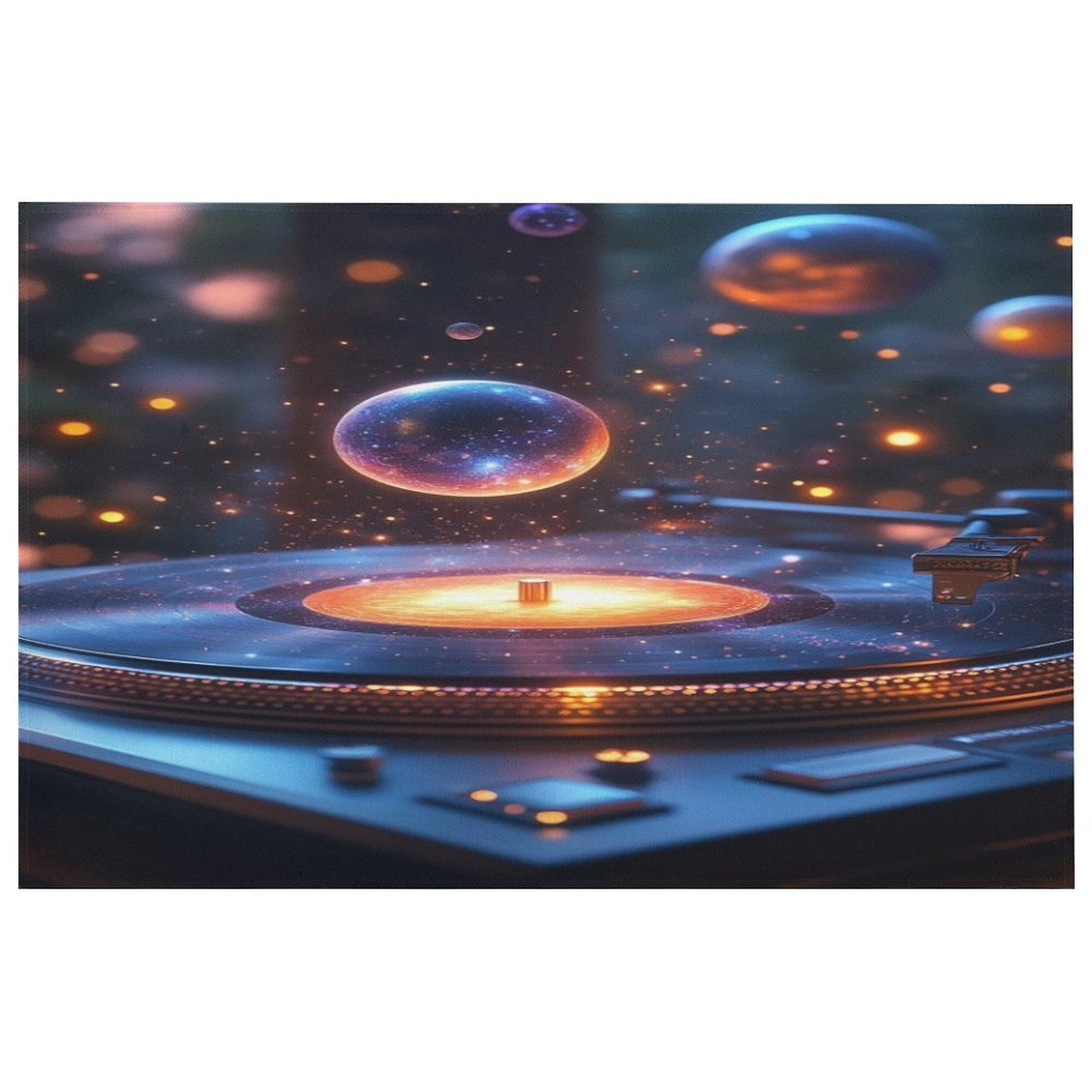 Galactic Turntable Blue Record Player Cosmic Bubbles Adult Home Decor ...