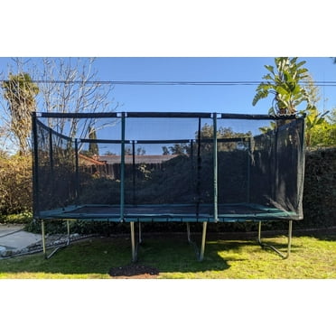 Jumpking Rectangle 10 x 14' Trampoline, with Enclosure, Blue/Yellow ...
