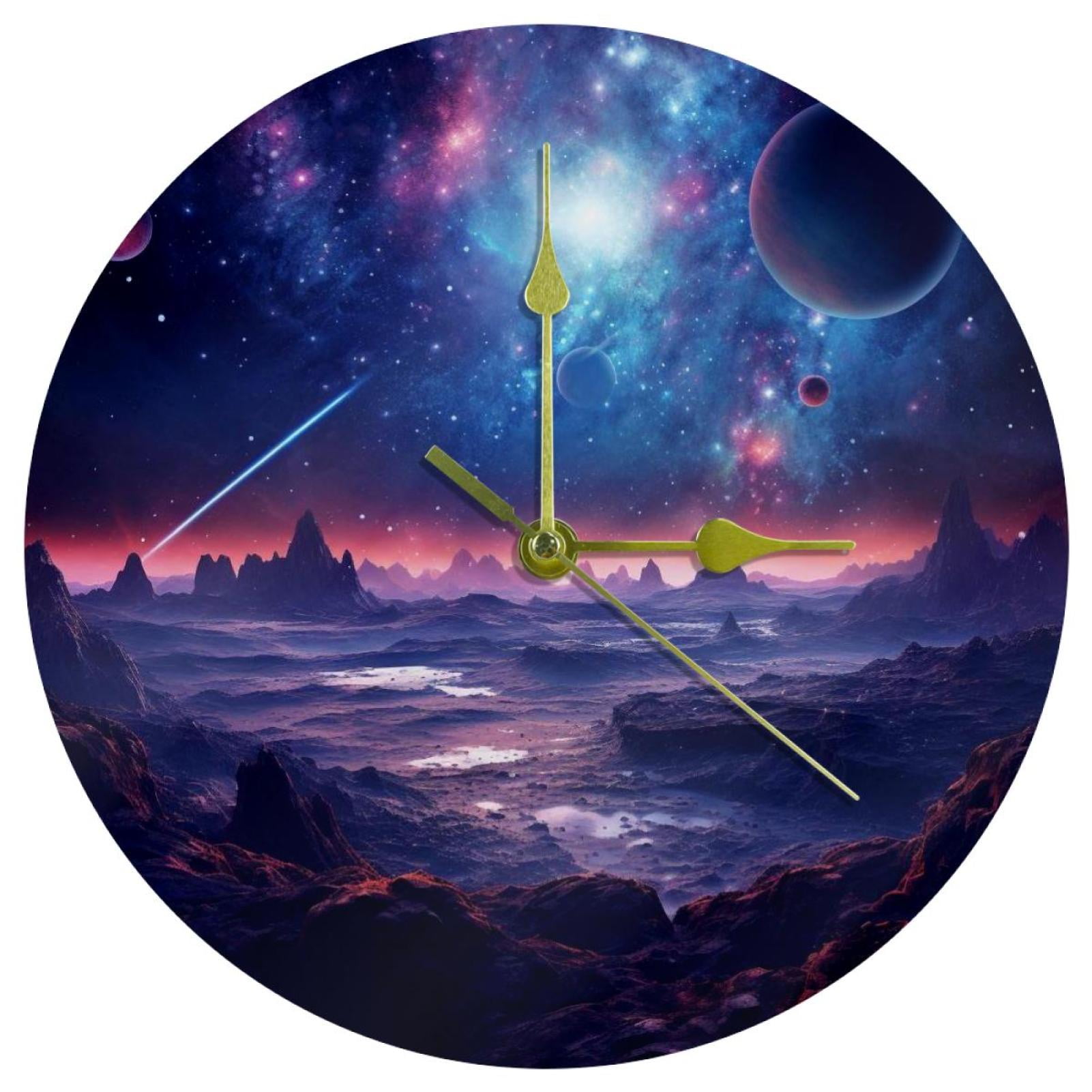Galactic space Acrylic Circular Wall Clock - Elegant Timepiece for Home ...