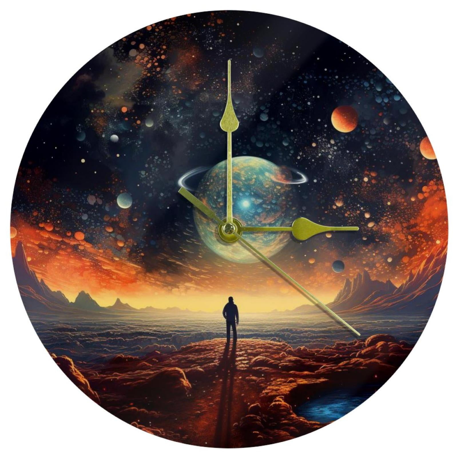 Galactic space Acrylic Circular Wall Clock - Stylish Timepiece for your ...