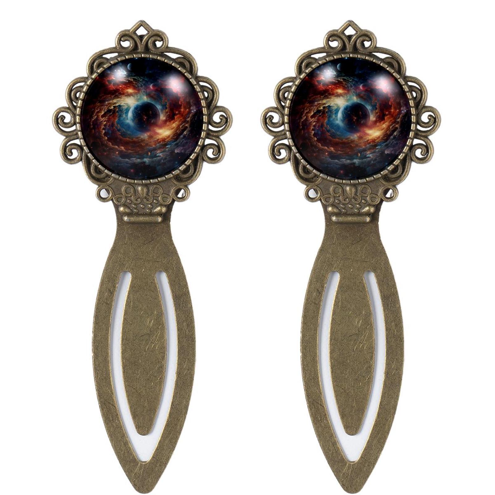 Galactic space Copper-Colored Stainless Steel Lace Bookmarks Set - Gift ...