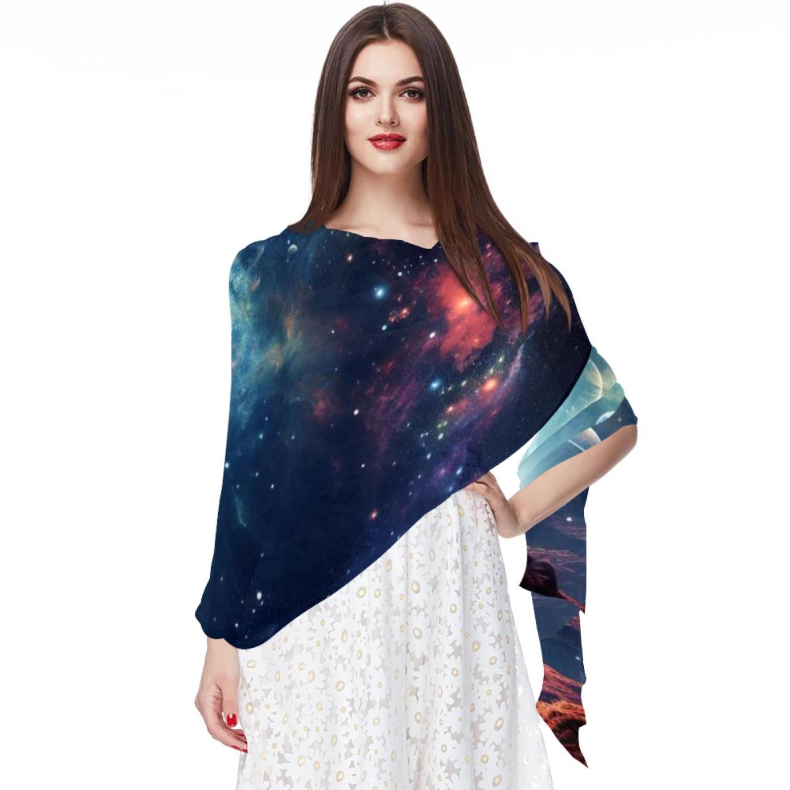 Galactic space Elegant Silk Scarf - Translucent Chiffon Yarn ...
