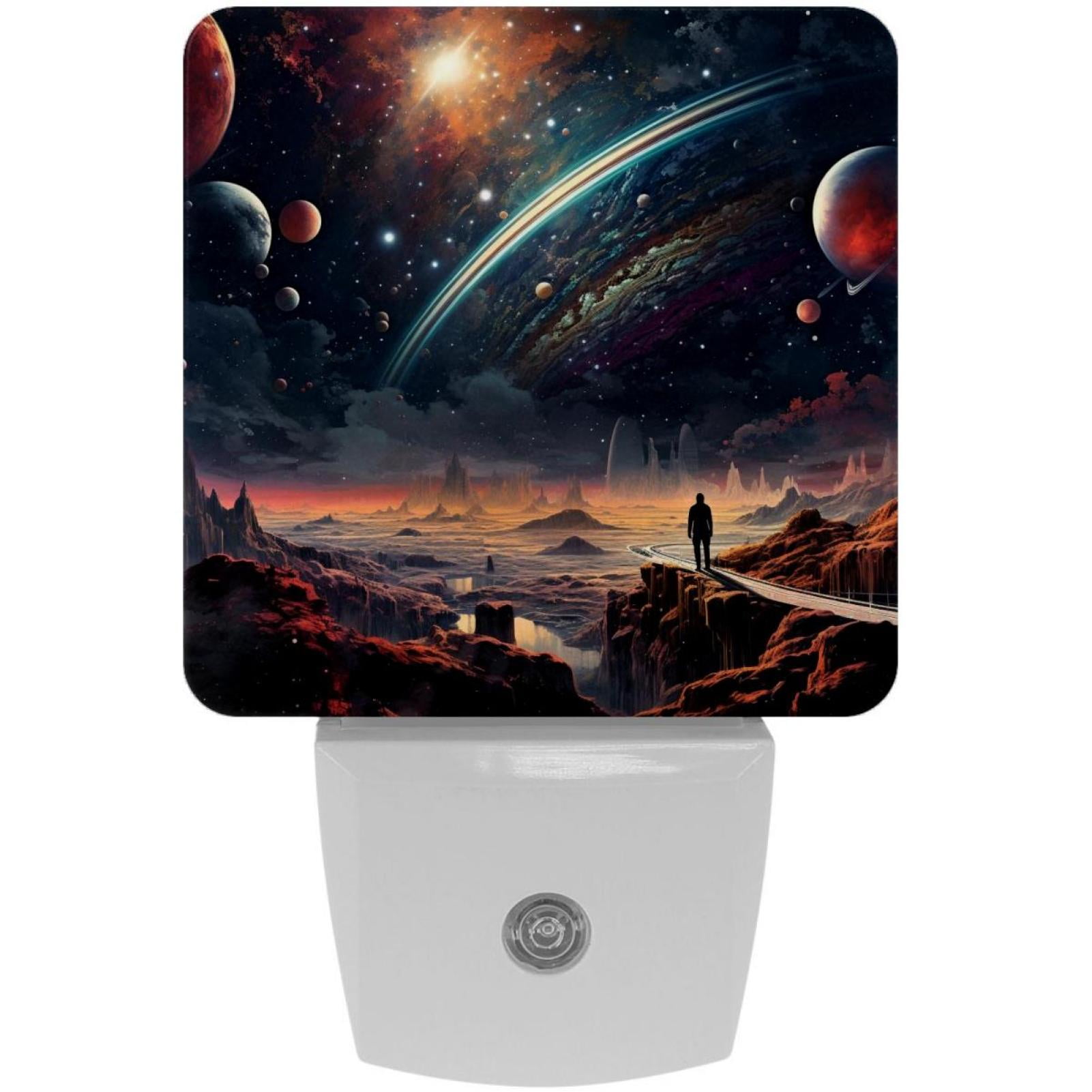 Galactic space LED Square Night Lights - Modern Design, Soft Glow ...