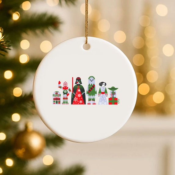 Galactical Festiveris.Tmas Pattern 2D Ceramic Ornament 2PCS Ornaments ...