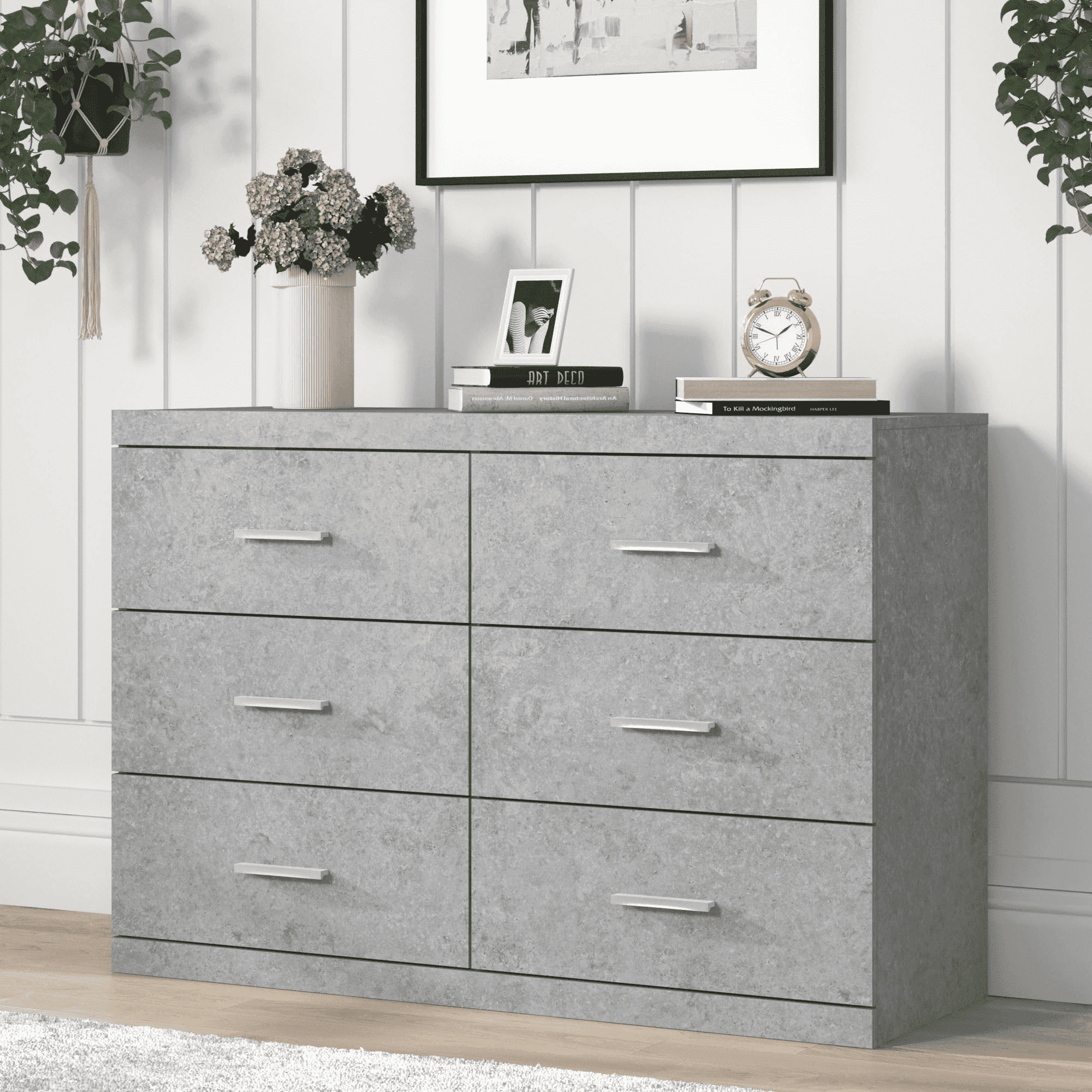 Galano Carmelo Wooden 6 Drawer Dresser Interlock for Bedroom, Nursery ...