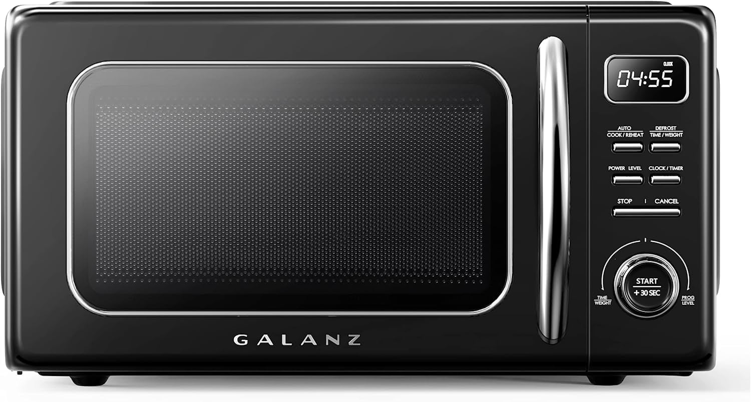 Galanz Retro 1.1 cu ft Microwave Oven with Auto Cook, Reheat, Defrost ...