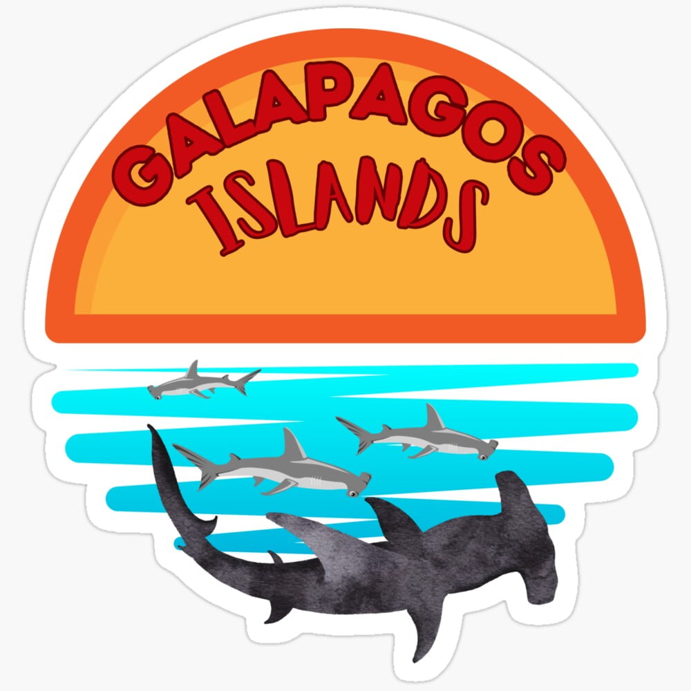 Galapagos Islands - Ecuador - Hammer Head Sharks Sticker Phone Decal ...