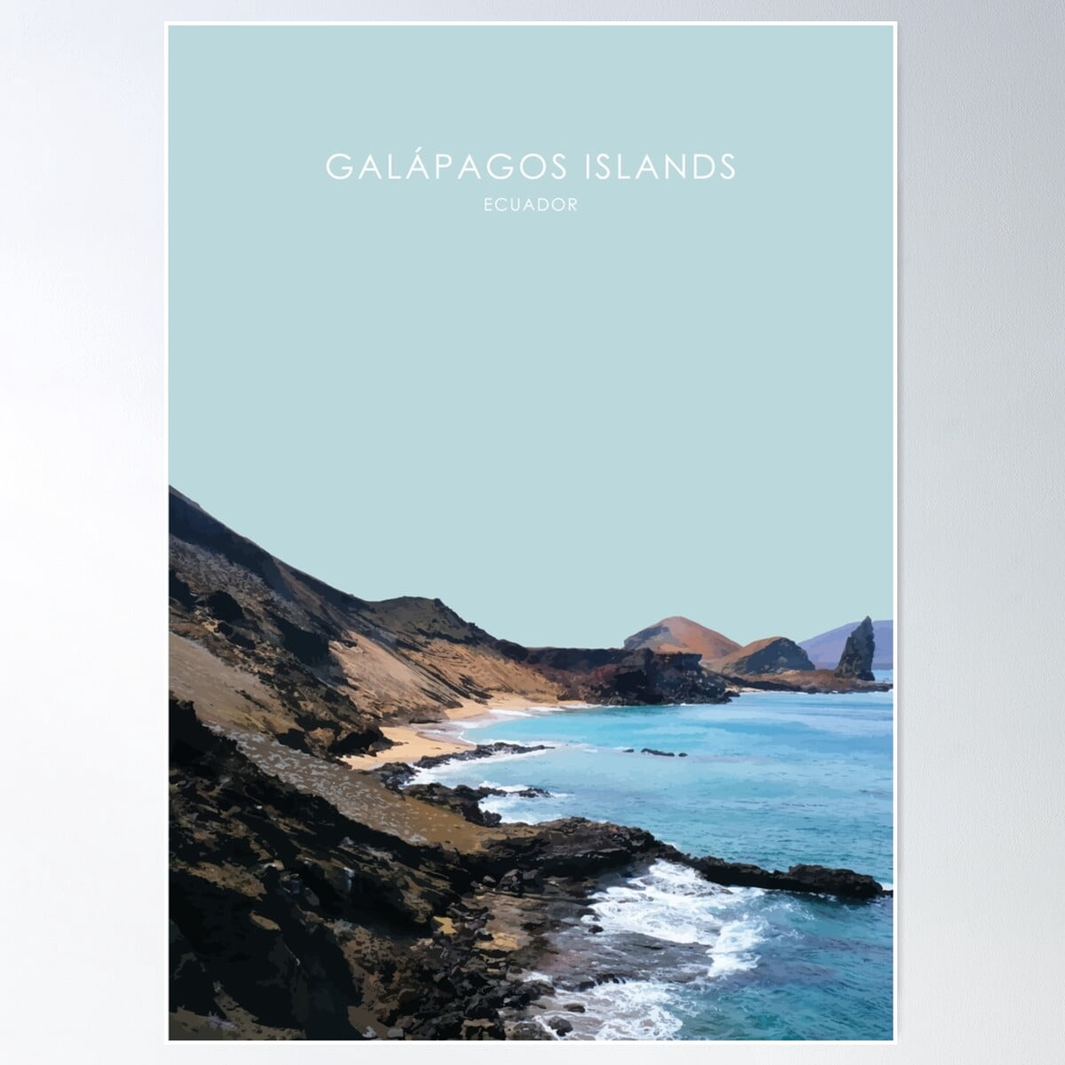 Galapagos Islands, Ecuador Travel Artwork Poster Wall Art, Modern Wall ...