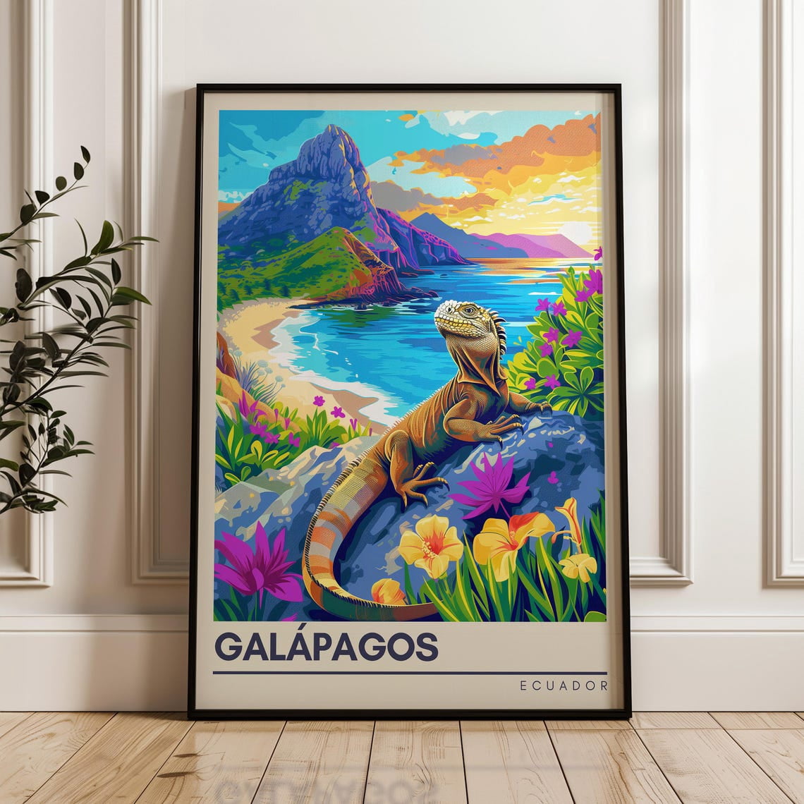 Galapagos Travel Poster - Ecuador Wall Art Print, Illustration Poster ...