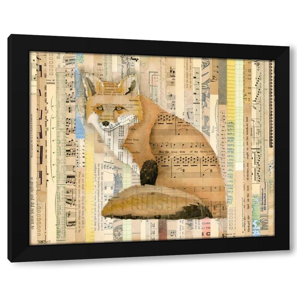 Nikki Galapon 14x12 Black Modern Wood Framed Wall Art Titled - Red Fox ...