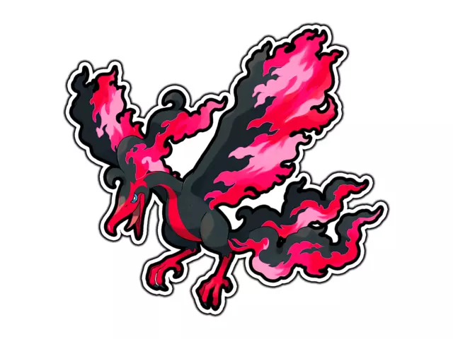 Galarian Moltres Waterproof Sticker Phone Decal Water Bottle Stickers ...