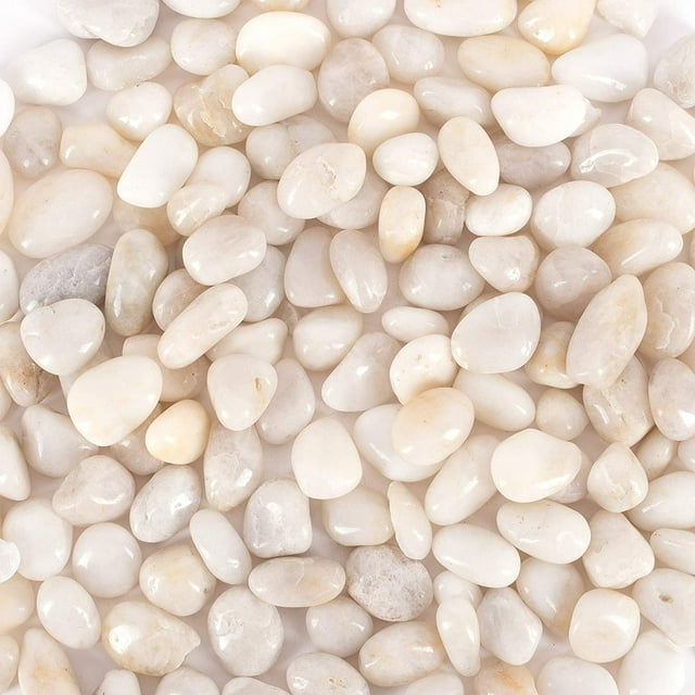 Galashield 5lb Polished White Rocks Pebbles for Landscaping, Planters ...