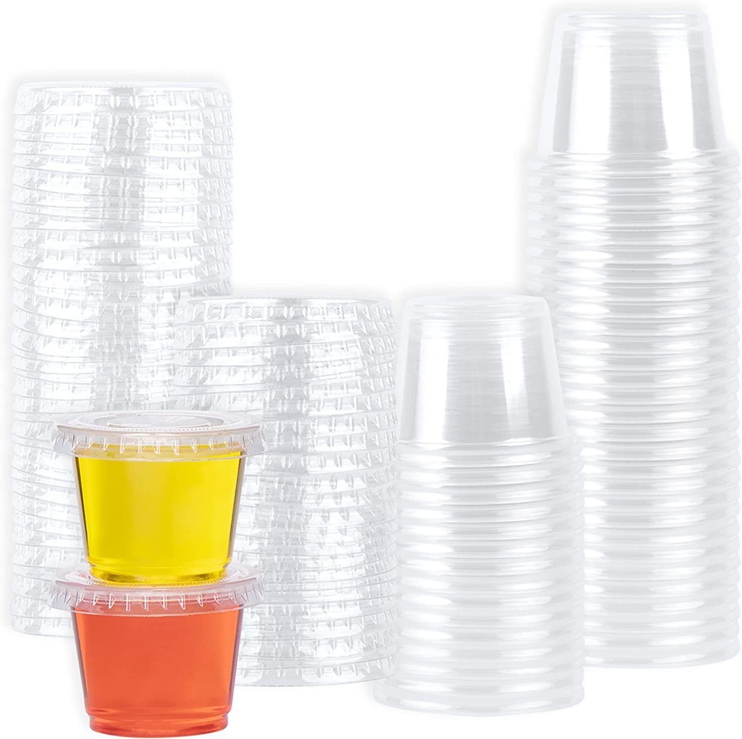 Galashield 1 oz Jello Shot Cups, Small Plastic Condiment Containers ...