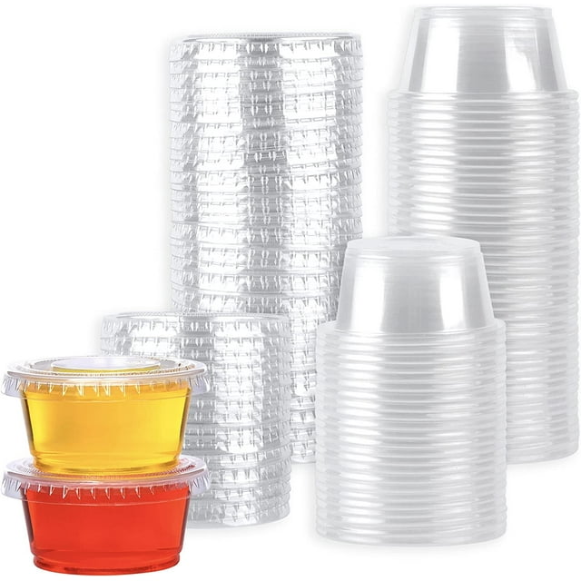 Galashield [50 Sets - 2 oz.] Jello Shot Cups Condiment Containers with ...