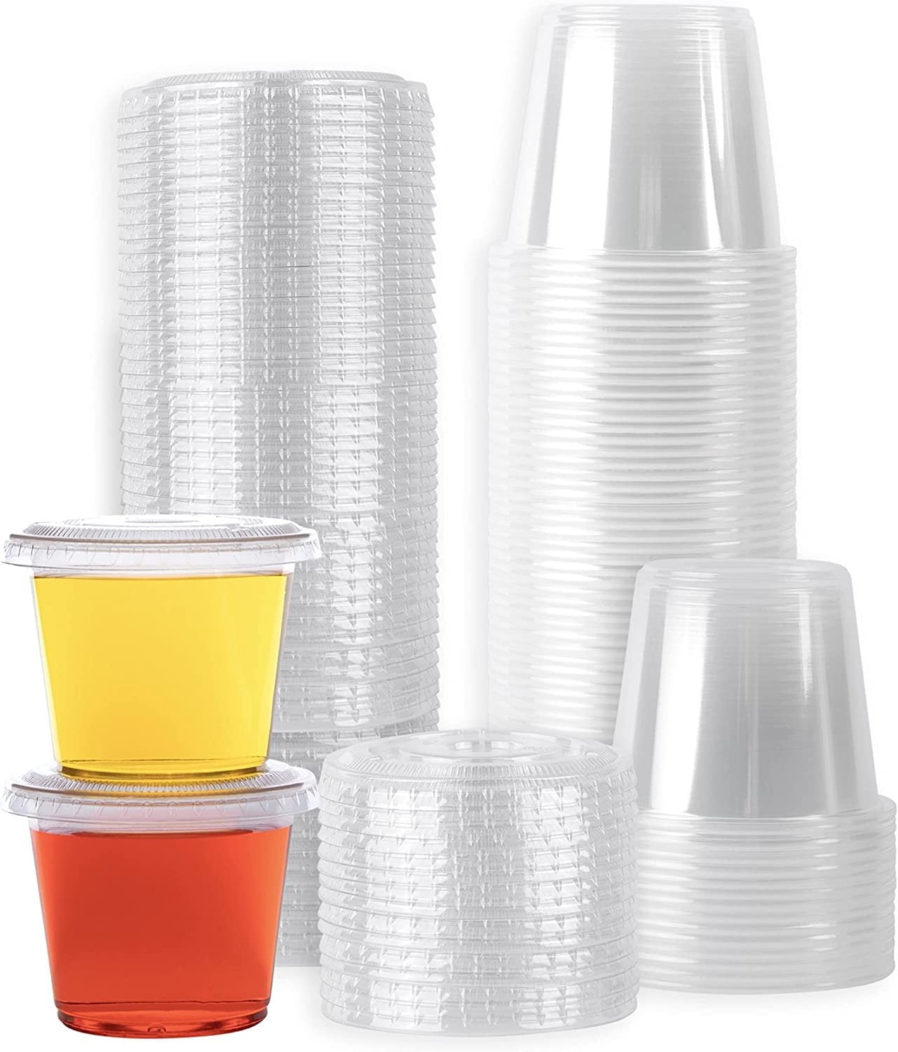 Galashield 5.5 oz. Jello Shot Cups with Lids, Pack of 50, Small Plastic ...