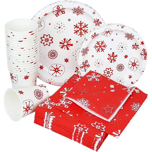 Galashield Christmas Paper Plates and Napkins with Cups Christmas ...