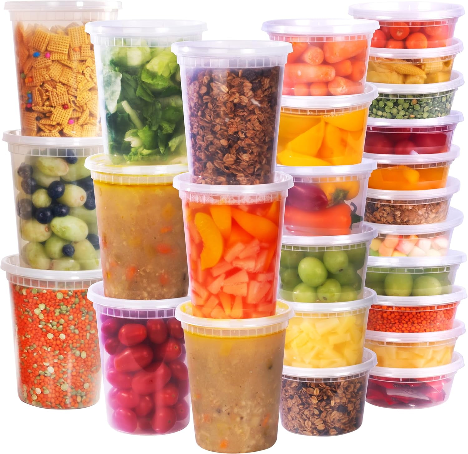 Galashield Deli Containers with Lids 8 oz. 16 oz. 32 oz. [30 Sets ...