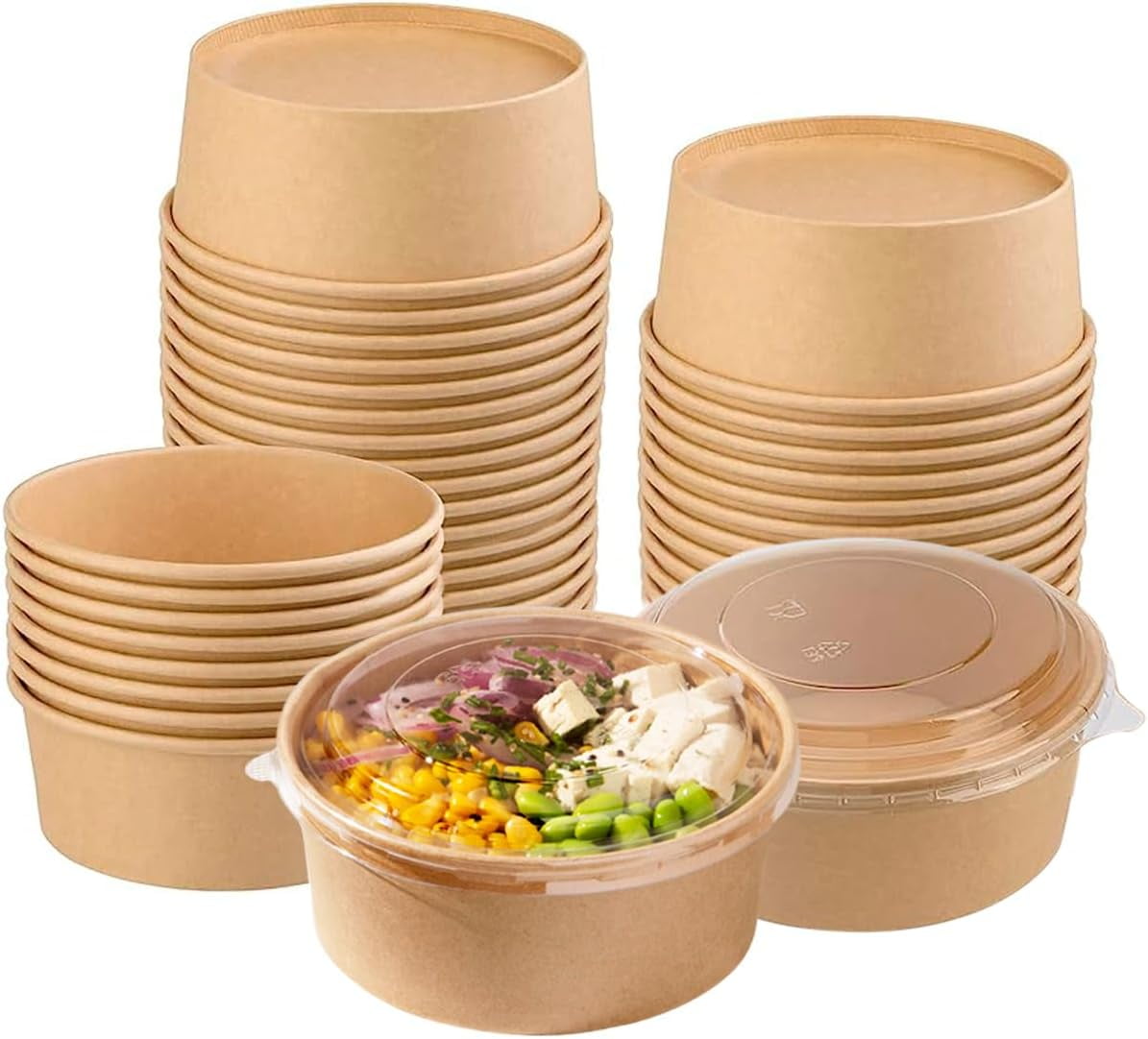 Galashield Disposable Bowls with Lid | Meal Prep Paper Bowls | To Go ...