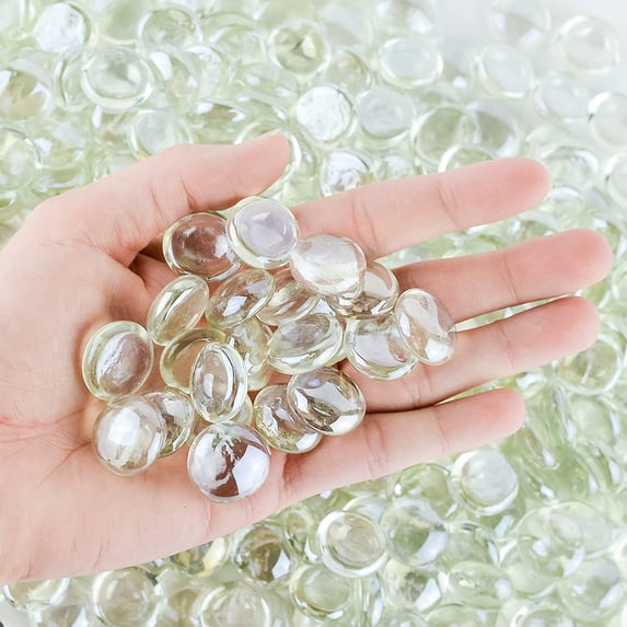 Galashield Decorative Glass Rocks, Clear Pebbles for Floral Vases ...