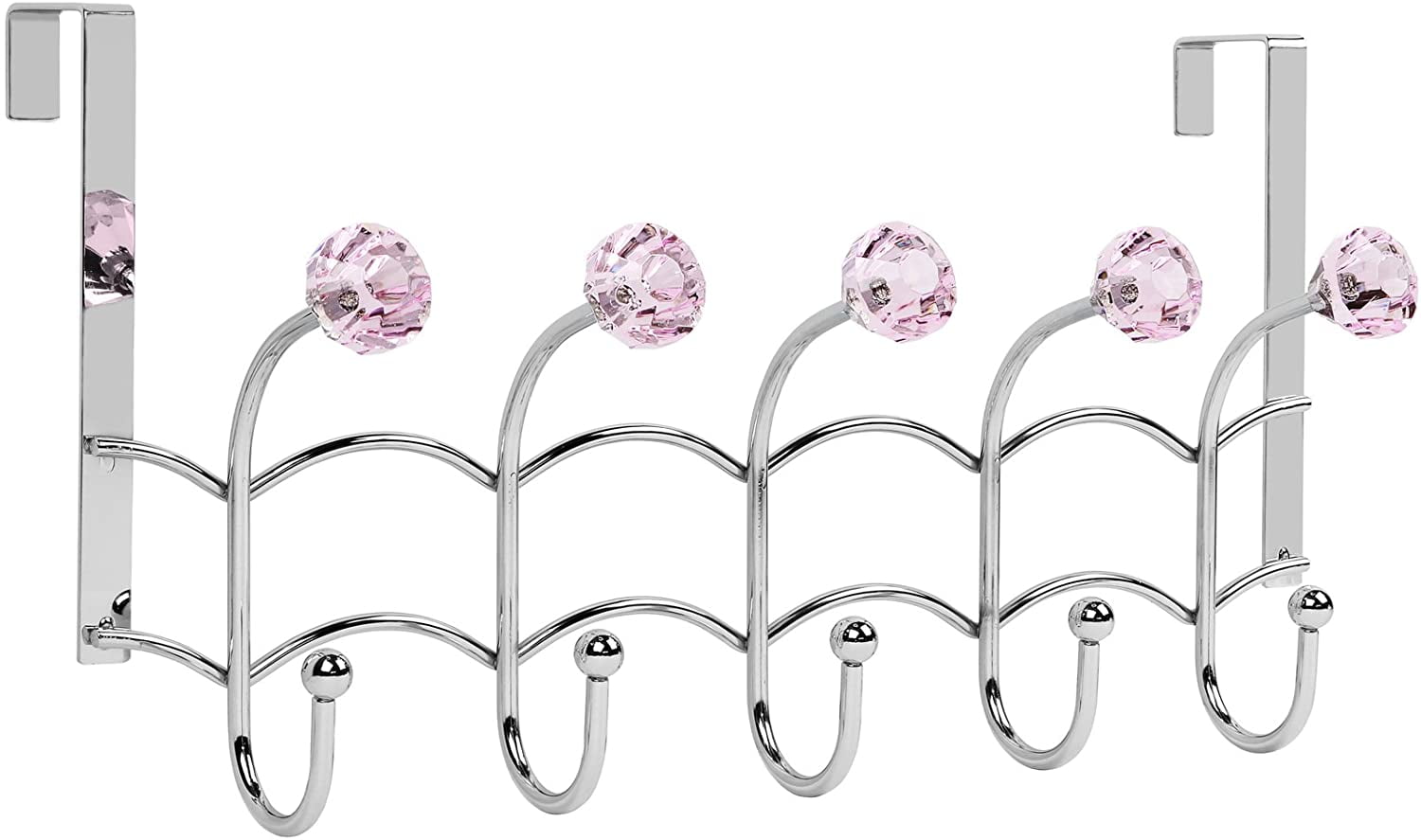 Galashield Over The Door Hook Rack 5 Pink Acrylic Hooks and Stainless ...