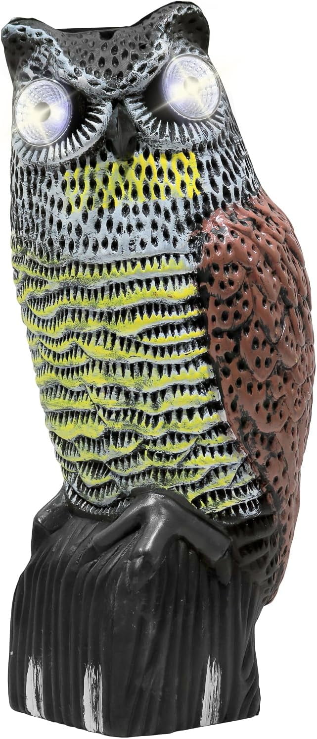 Galashield Owl Decoy Plastic Owls to Scare Birds Away with Solar ...
