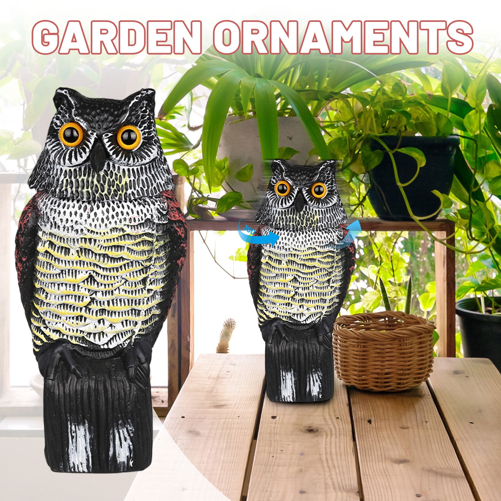 Galashield Owl Decoy to Scare Birds Away Scarecrow Fake Owl with ...
