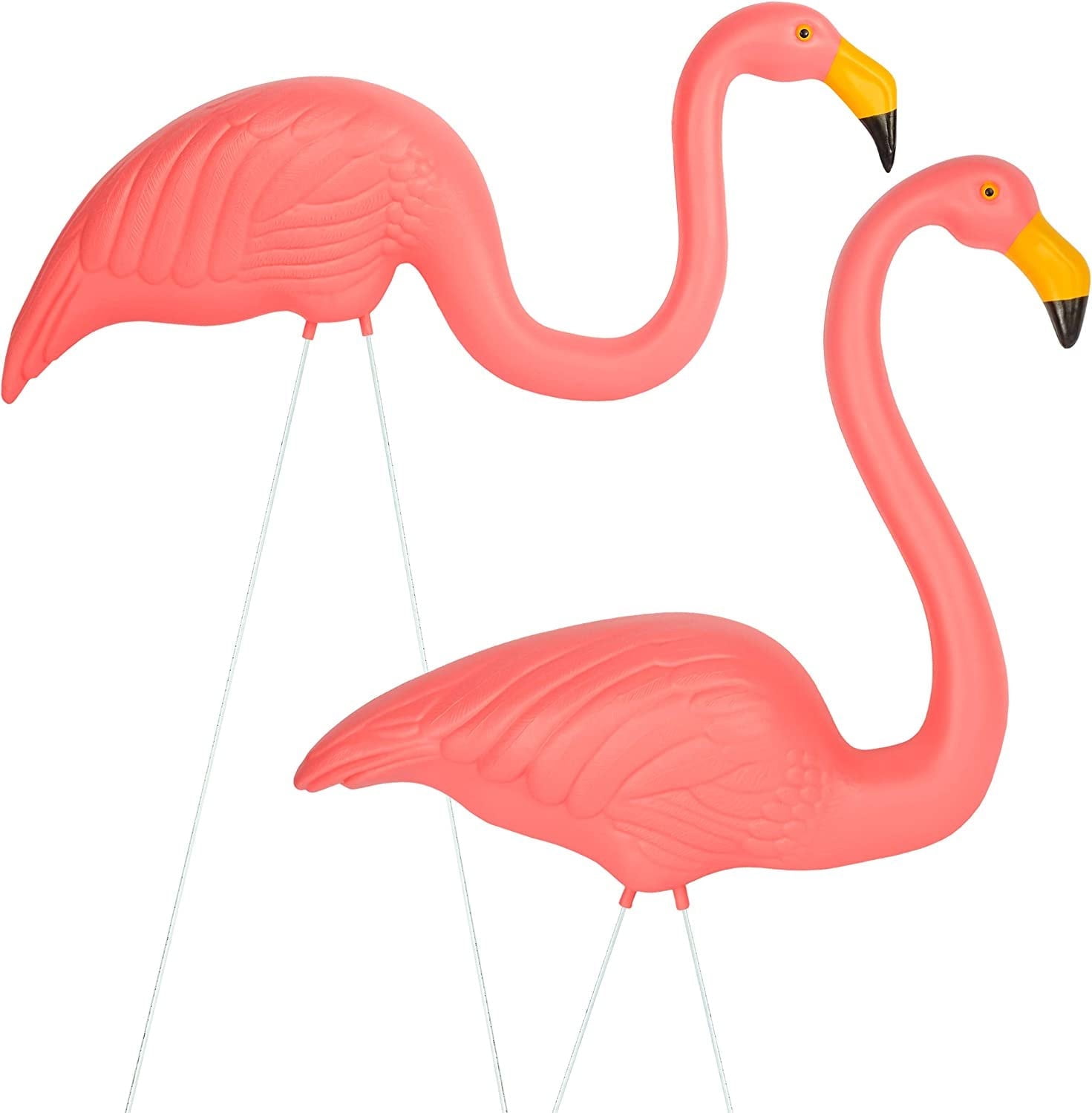 Galashield Large Pink Flamingo Yard Decorations (Pack of 2) for Outdoor ...