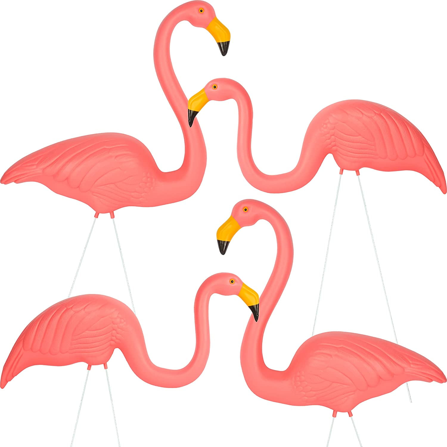 Galashield Pink Flamingo Yard Decorations Pack of 4 Flamingos Decor ...