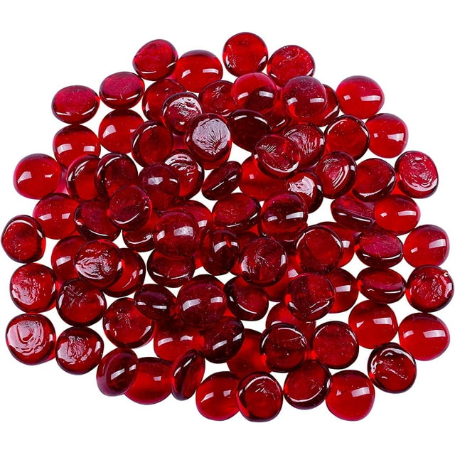 Galashield Red Flat Glass Marbles for Vases Glass Gems Beads Pebbles ...