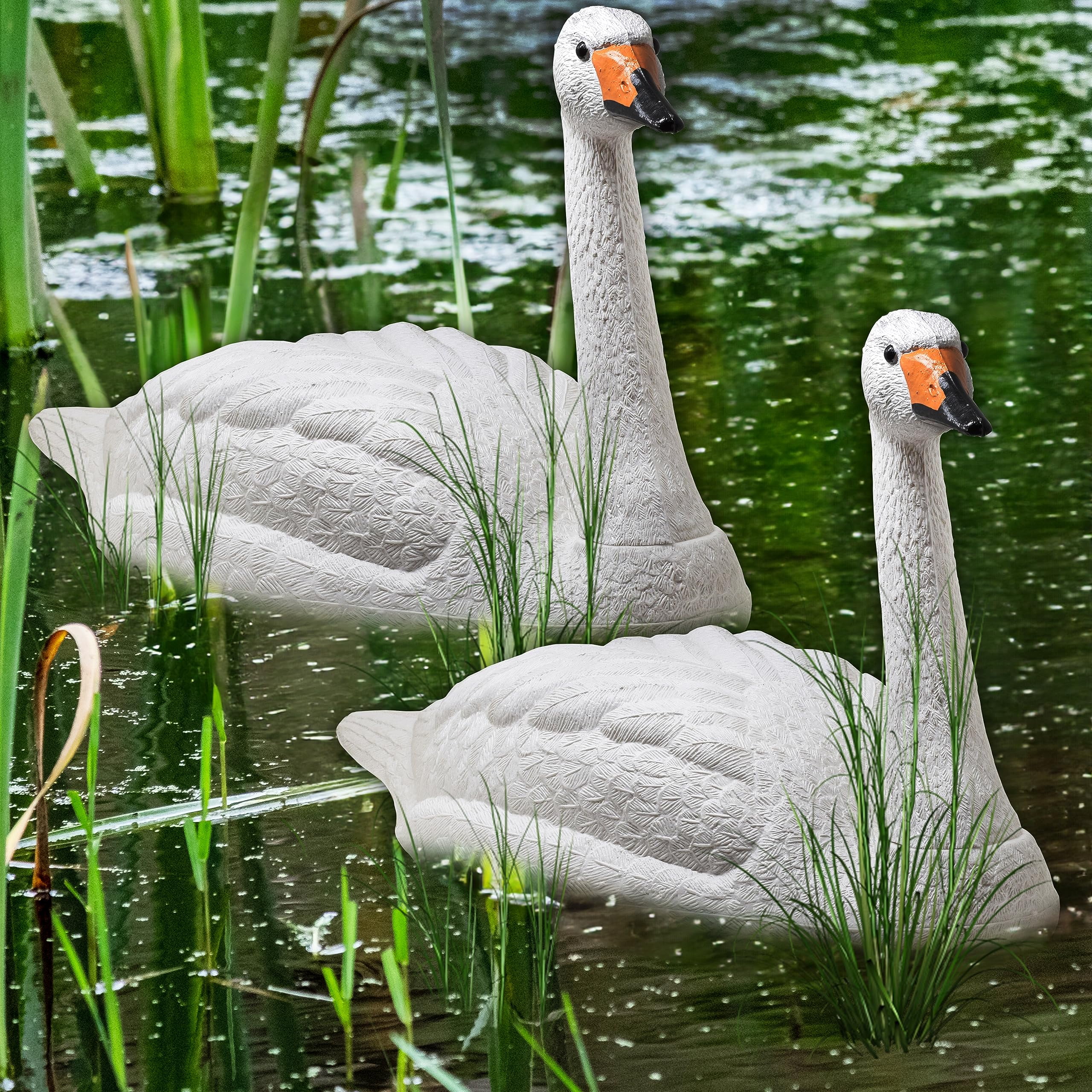 Galashield Swan Decoys for Geese | Large Floating Swan Decoy for Pool ...