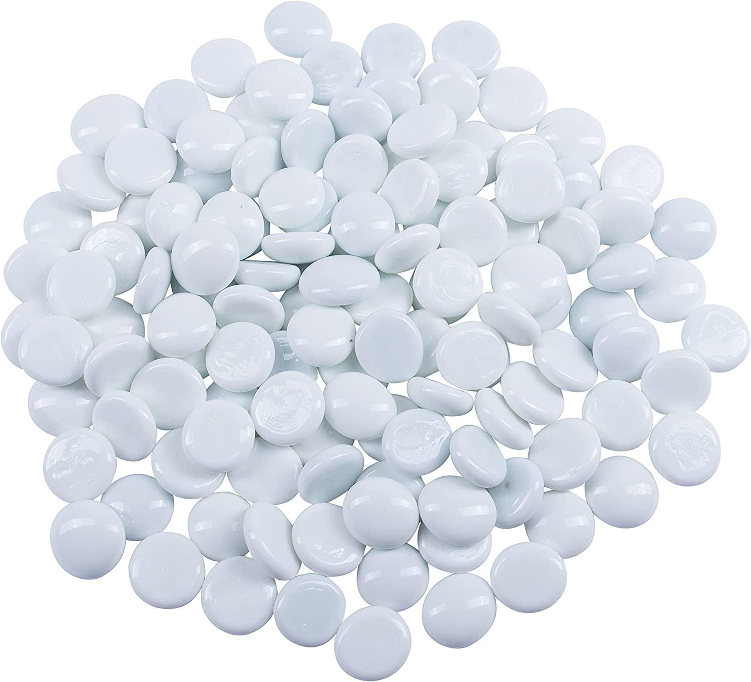 Galashield White Flat Glass Marbles for Vases Glass Gems Beads Pebbles ...