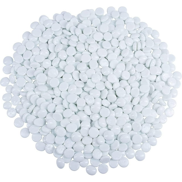 Galashield White Flat Glass Marbles for Vases Glass Gems Beads Pebbles ...